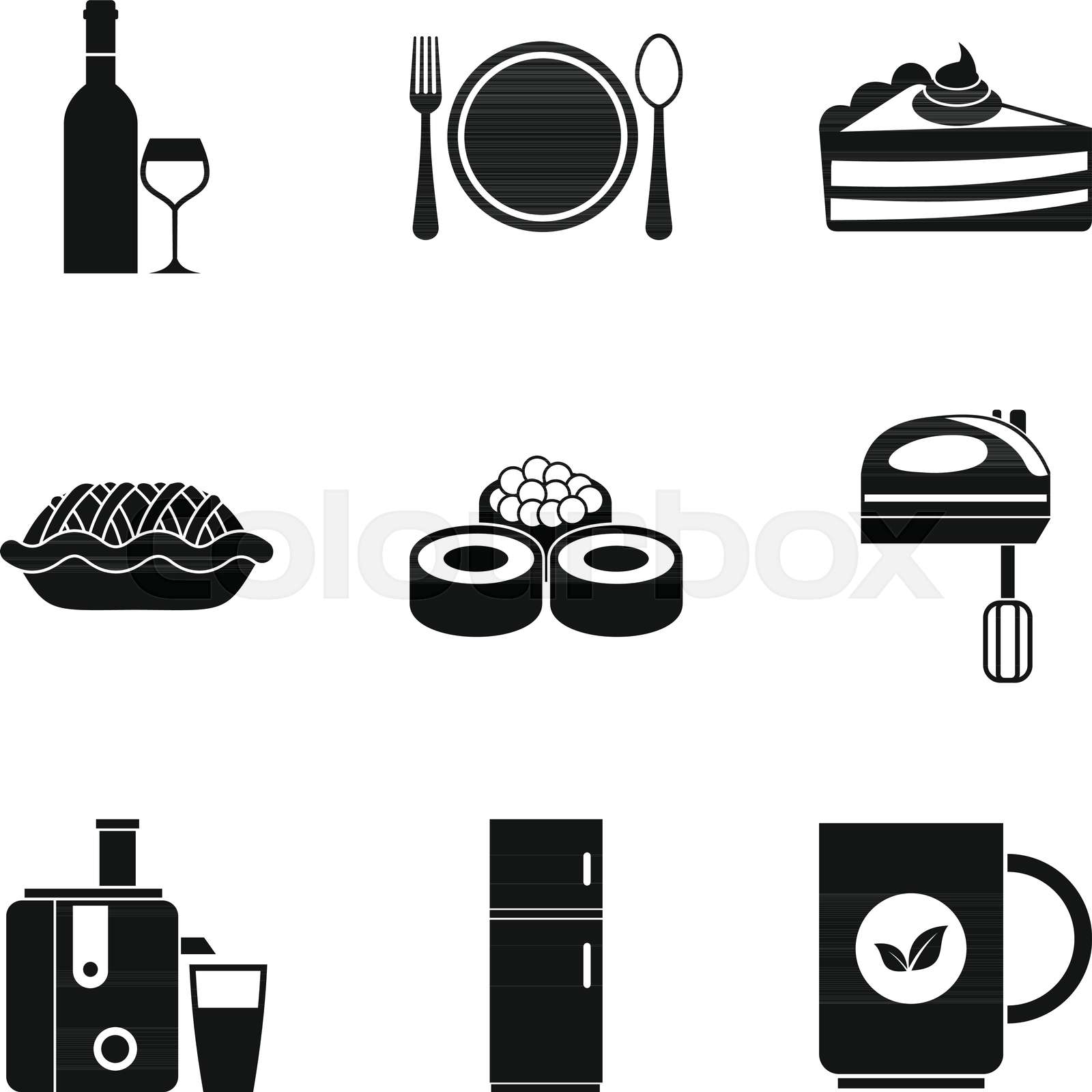 Establishment icons set, simple style | Stock vector | Colourbox