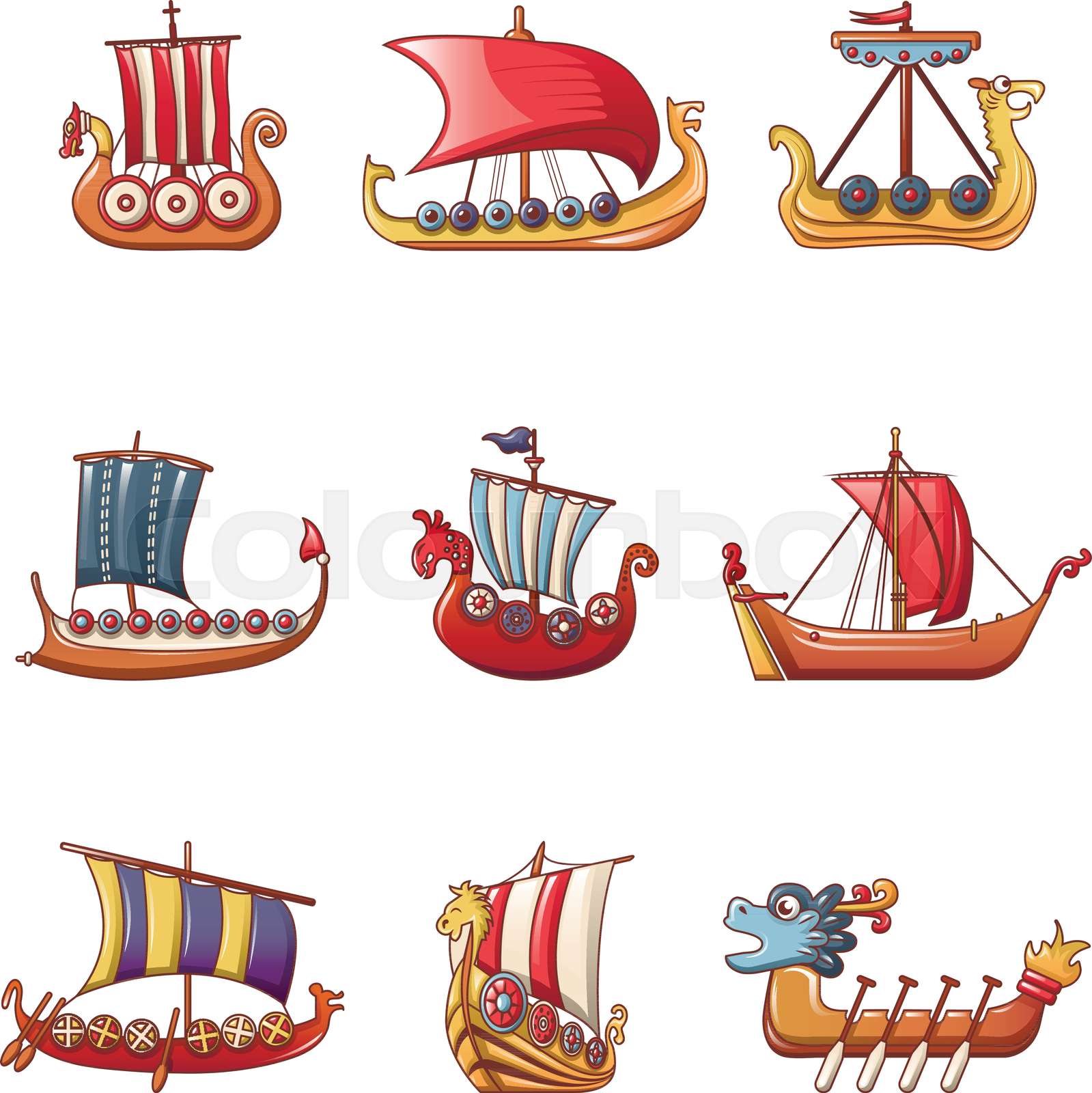 boot, cartoon, schiff | Stock-Vektor | Colourbox