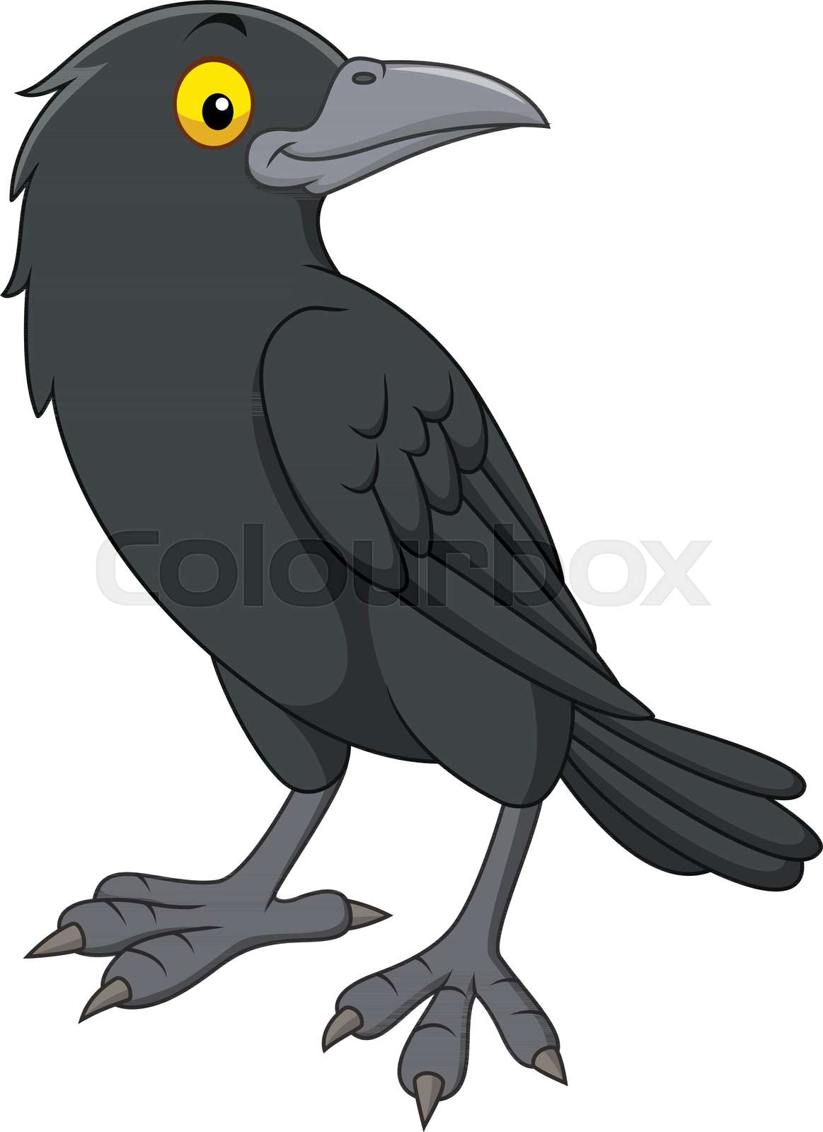 Cartoon crow isolated on white background | Stock vector | Colourbox