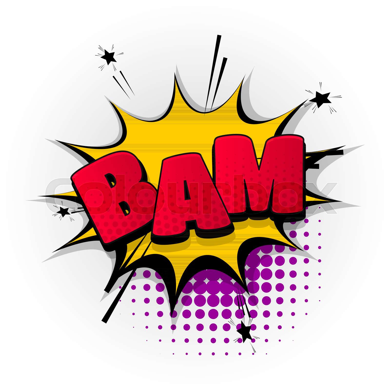 bam boom bang comic book text pop art | Stock vector | Colourbox