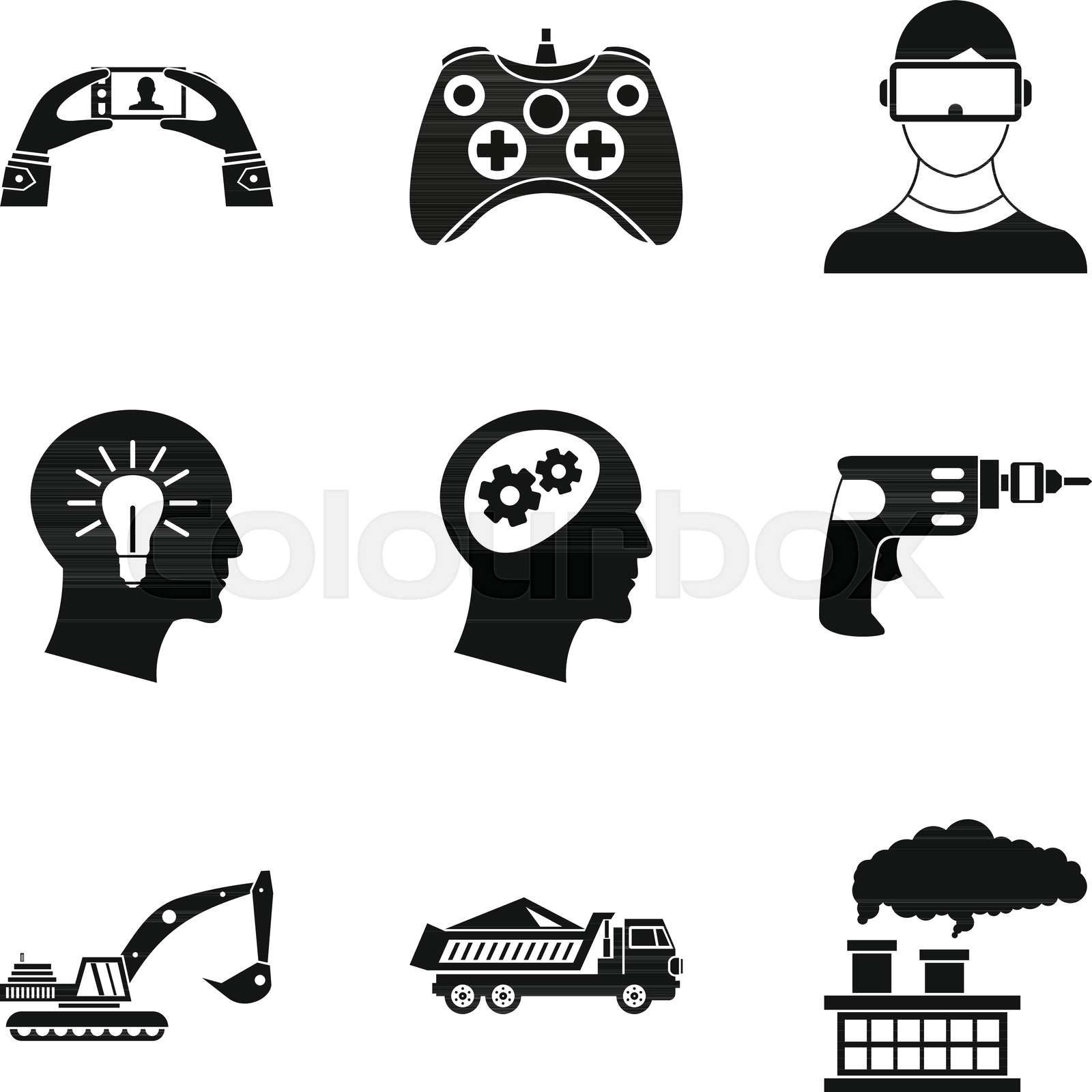 Human ability icons set, simple style | Stock vector | Colourbox