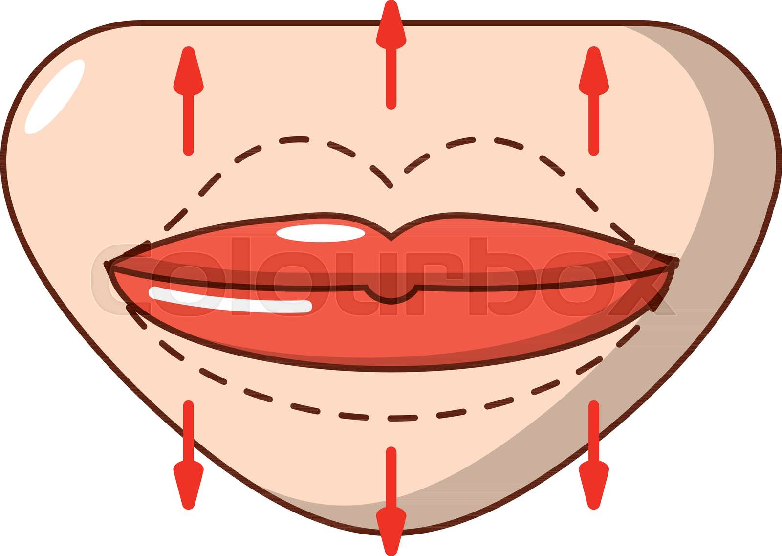Lip augmentation icon, cartoon style. | Stock vector | Colourbox