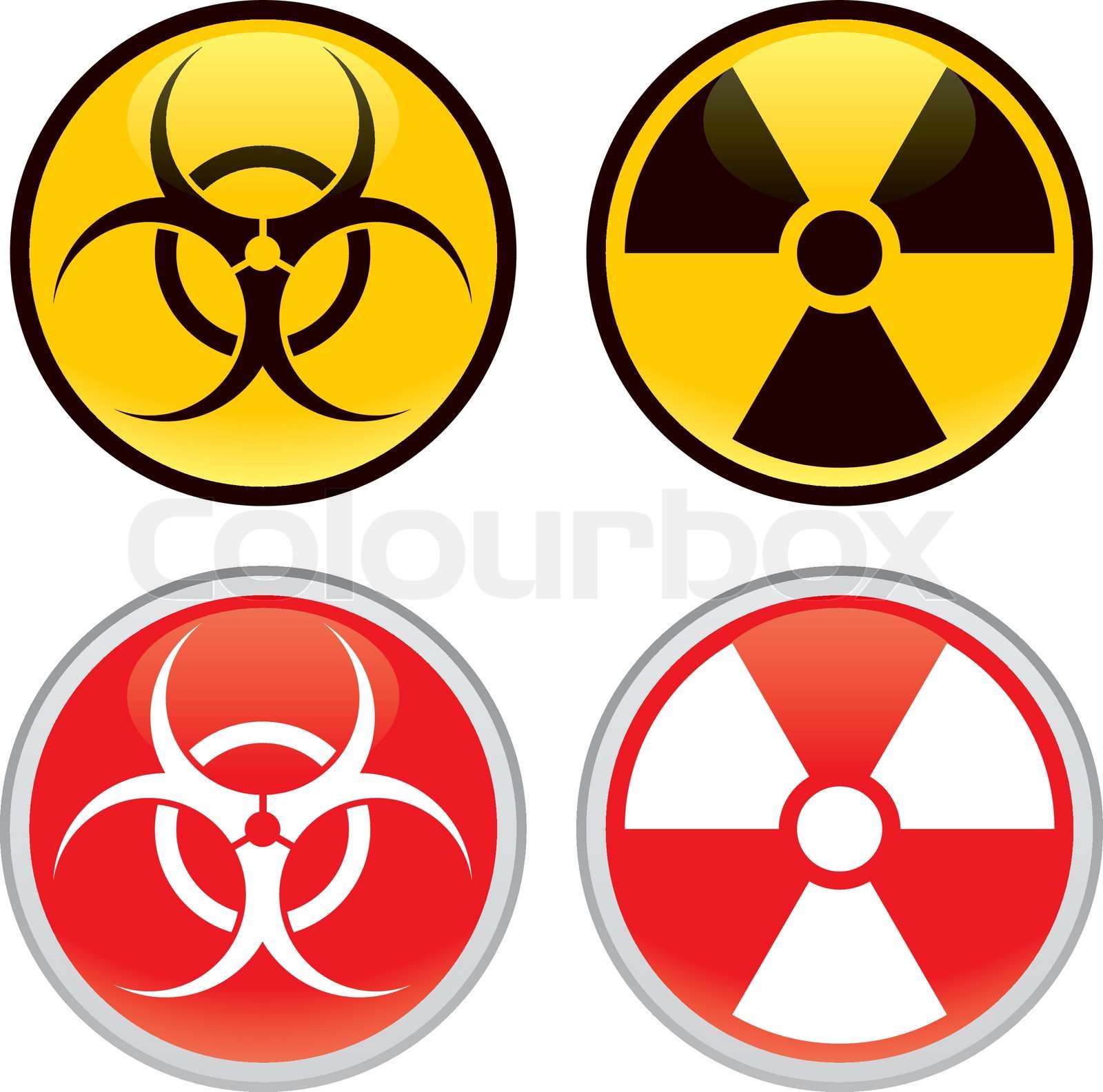 Biohazard and Radioactive Warning Signs | Stock vector | Colourbox