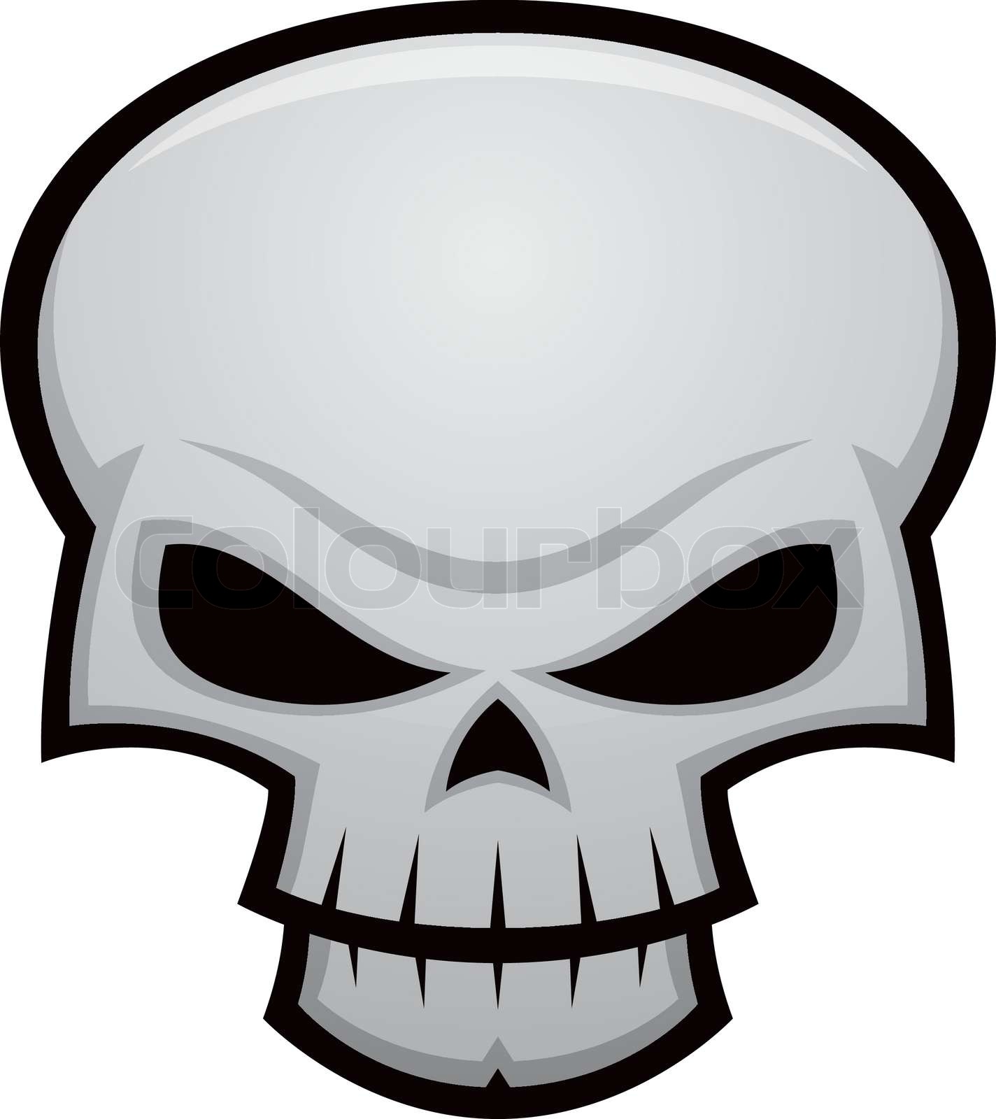 Tegneserie vektor illustration af en ond , stiliseret kraniet | Stock ...