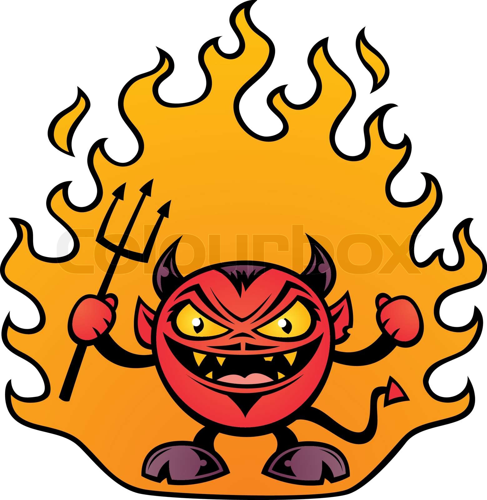 Vector illustration of a fat little devil character | Stock vector ...