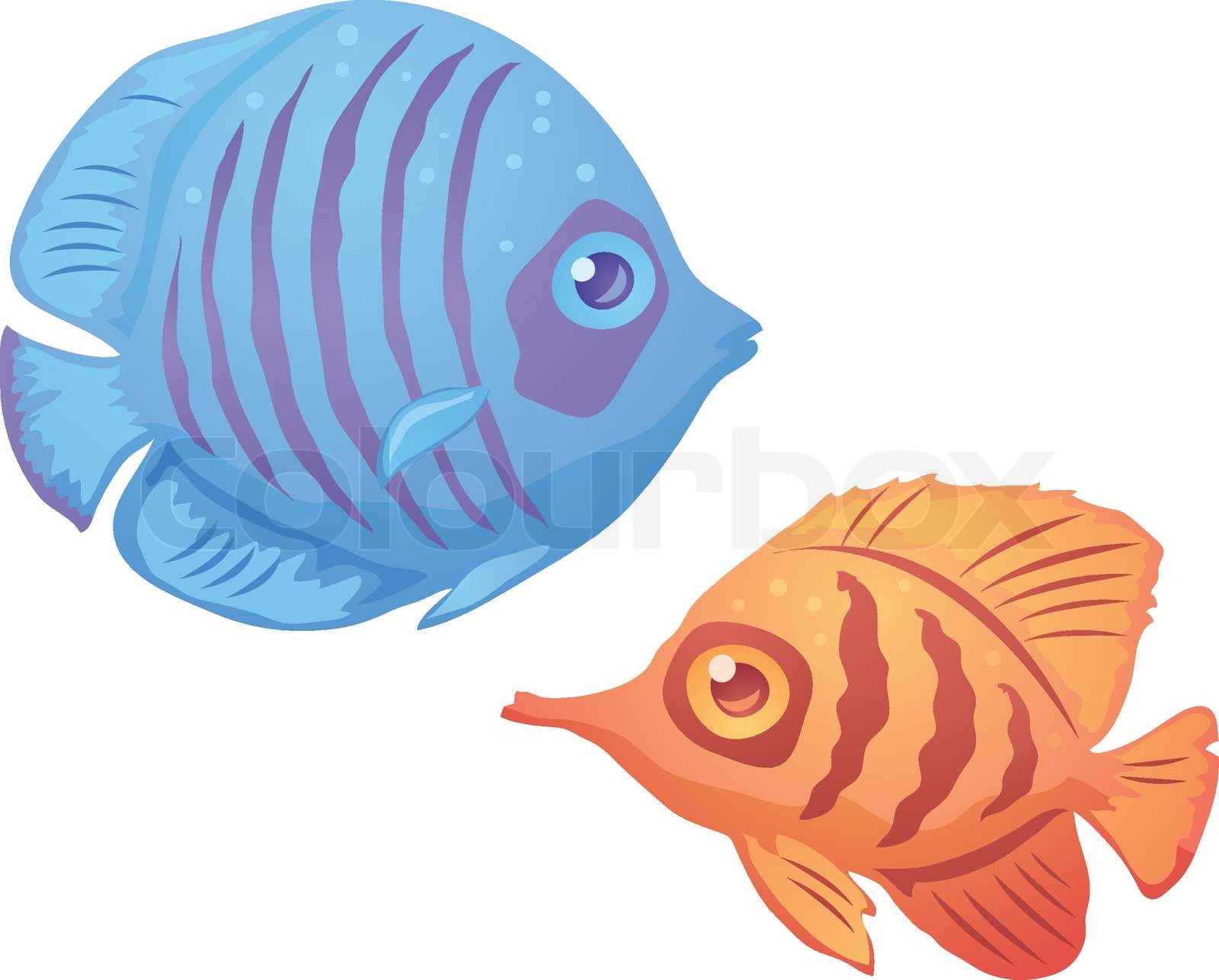 Vektor illustration af tropiske fisk med levende farver | Stock vektor ...