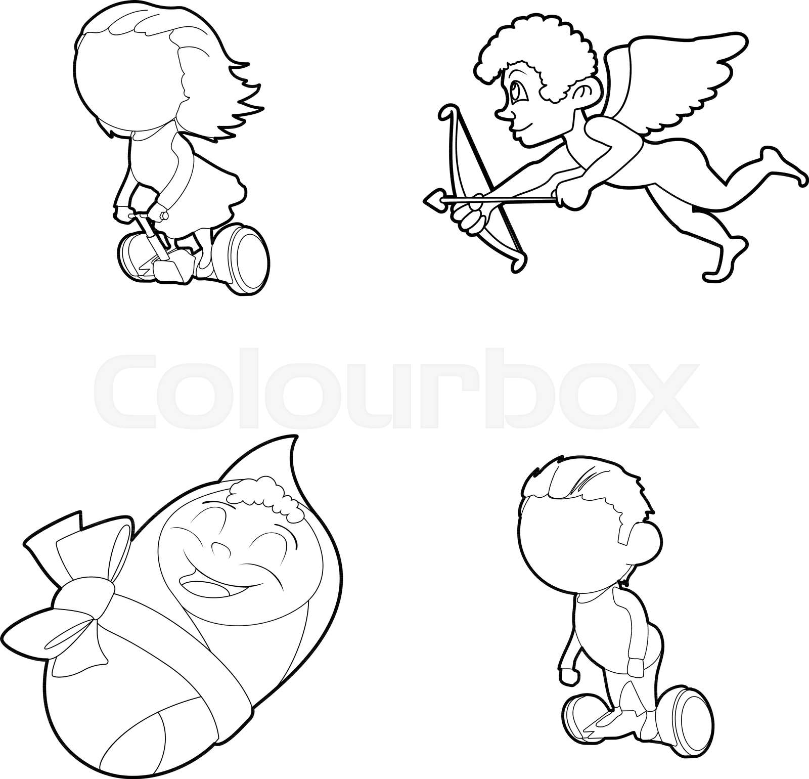 Kids icon set, outline style | Stock vector | Colourbox