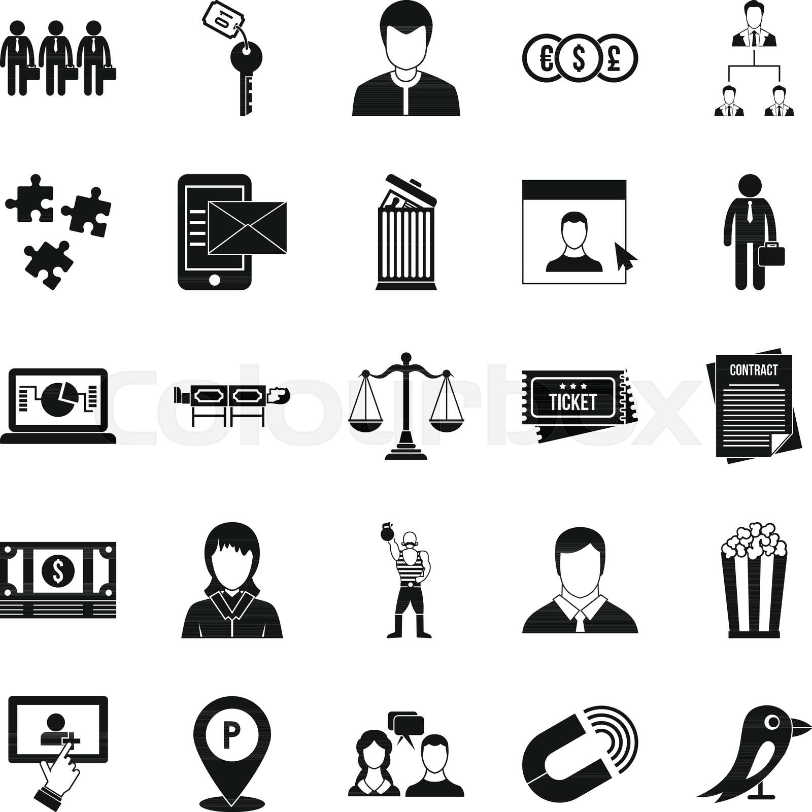 Coherence icons set, simple style | Stock vector | Colourbox