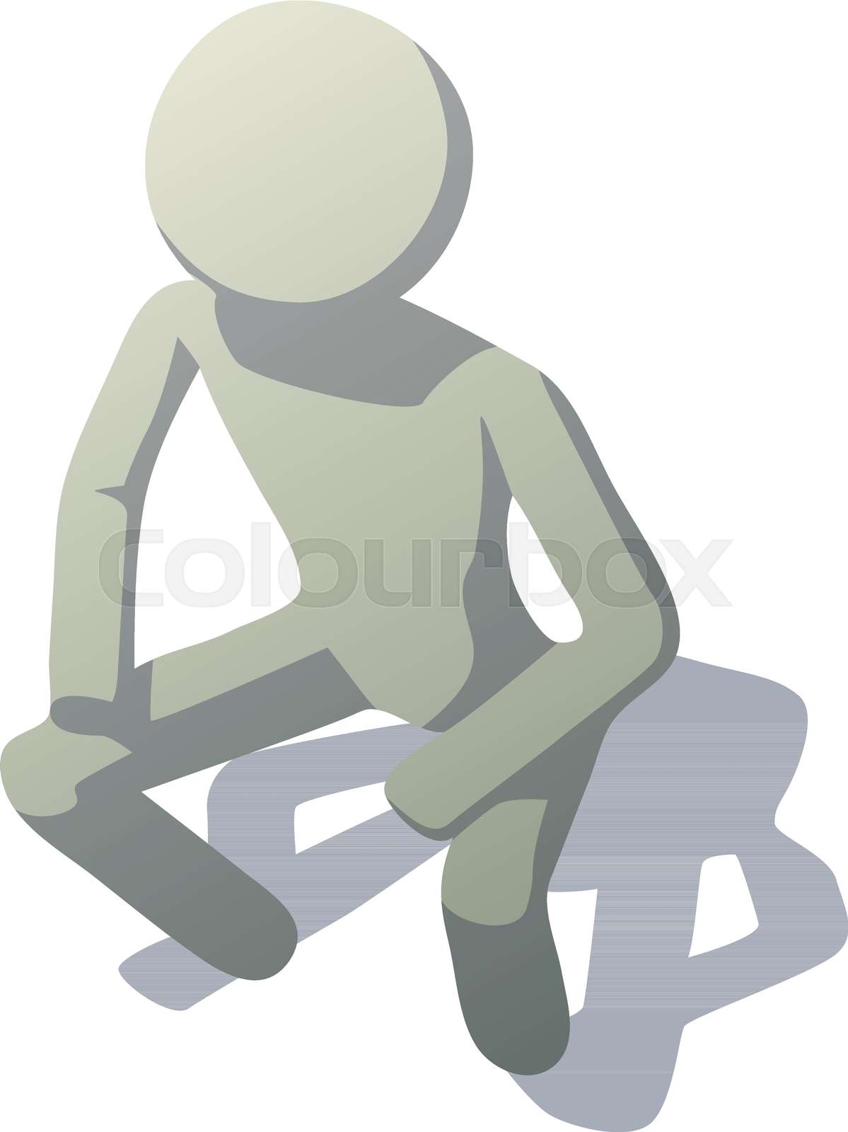 Stick man sitting icon, isometric style | Stock vector | Colourbox