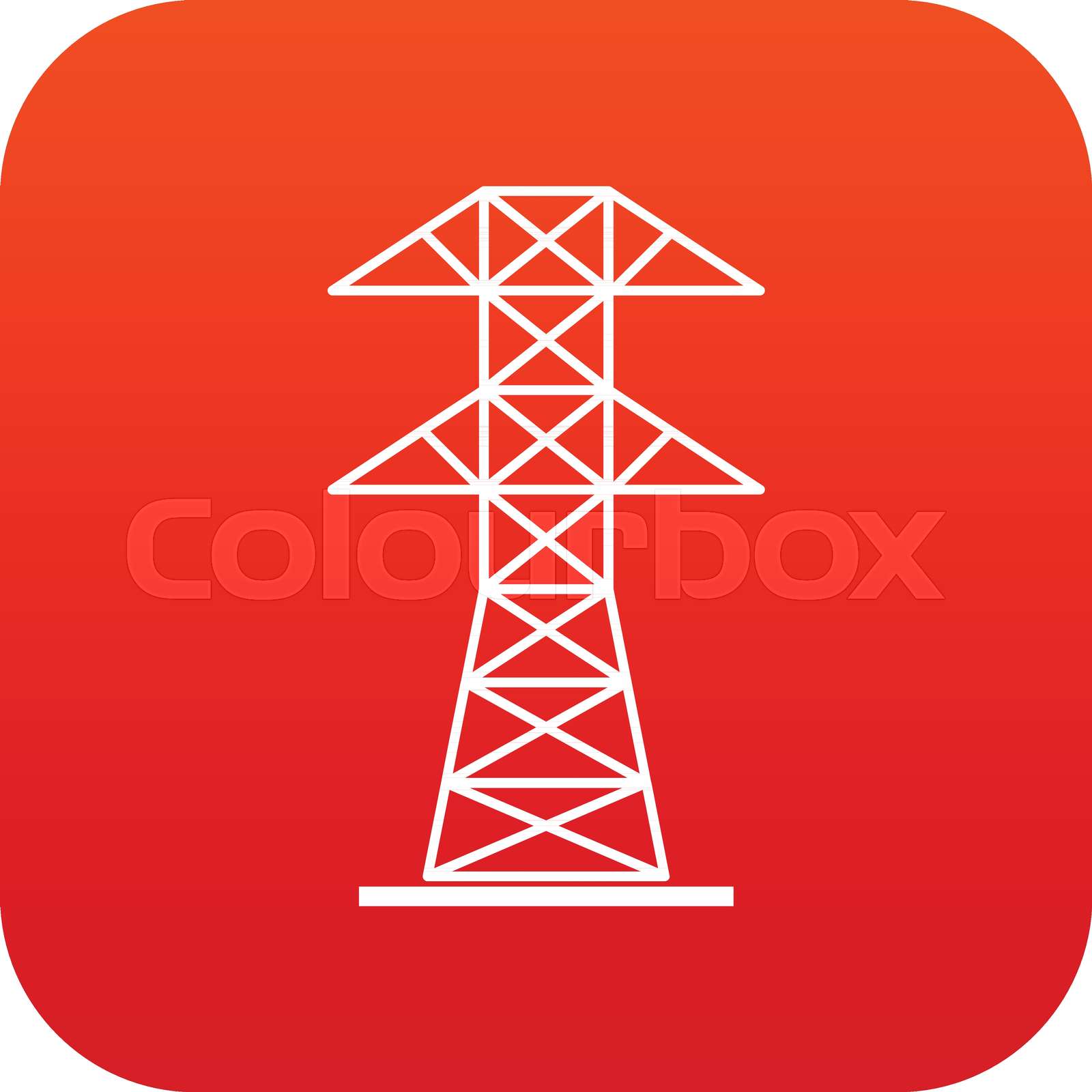 High voltage tower icon digital red | Stock vector | Colourbox