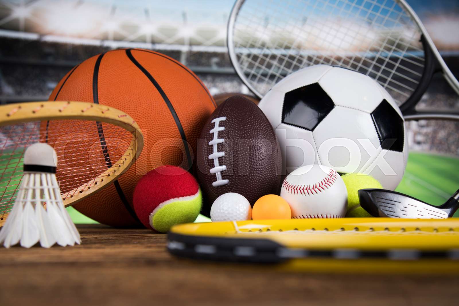 Group of sports equipment | Stock image | Colourbox