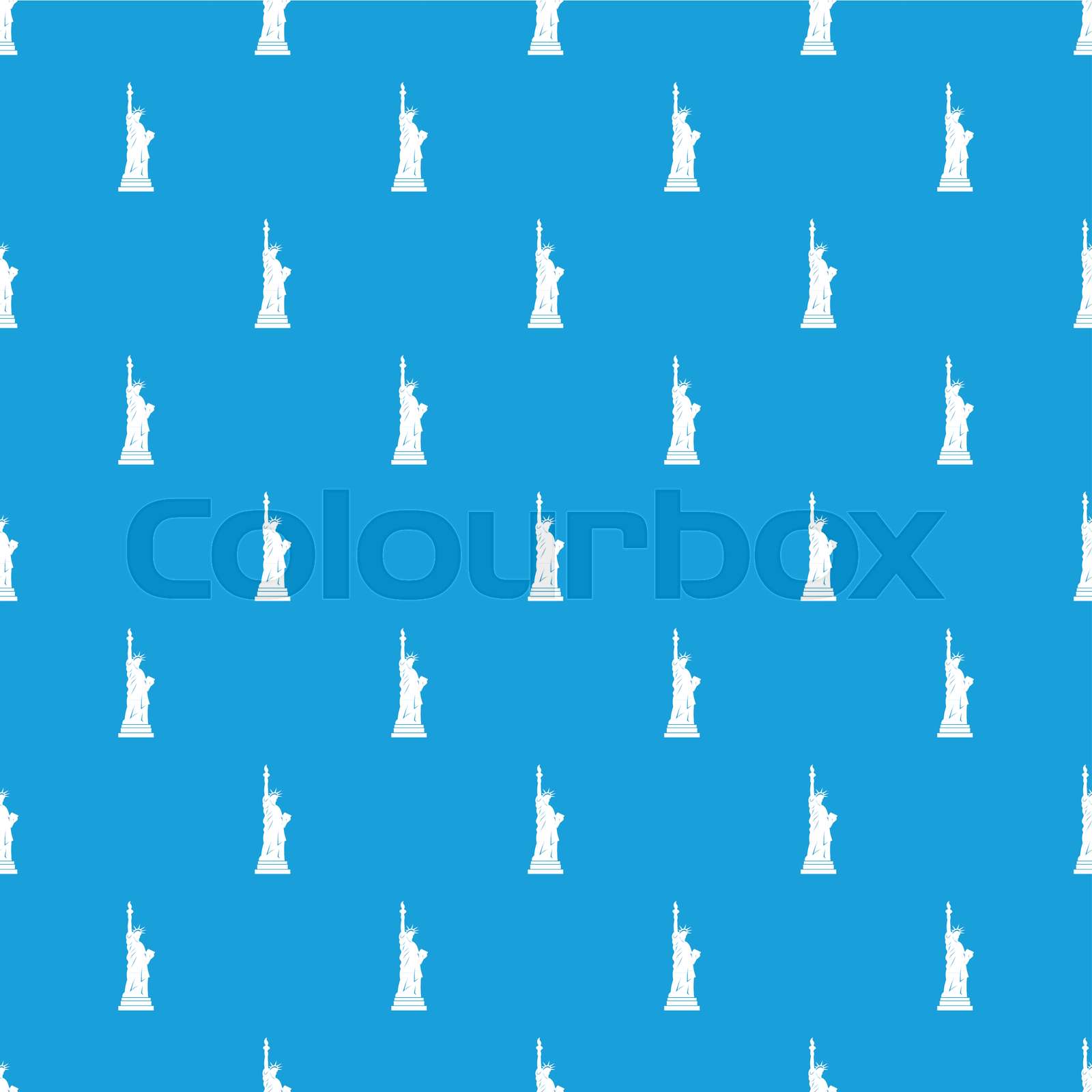 Statue of liberty pattern seamless blue | Stock vector | Colourbox