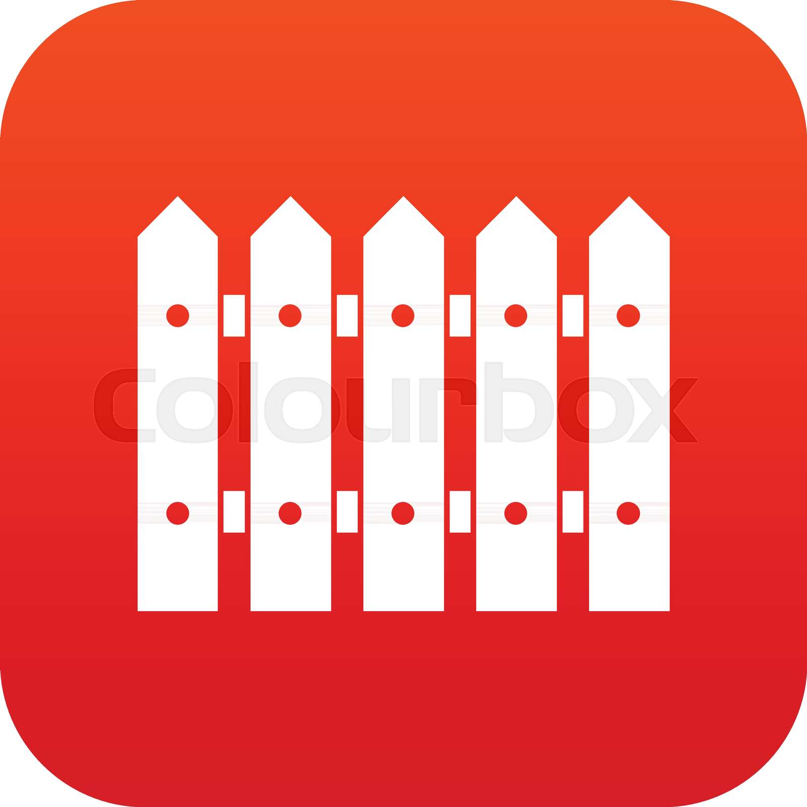 Wooden fence icon digital red | Stock vector | Colourbox