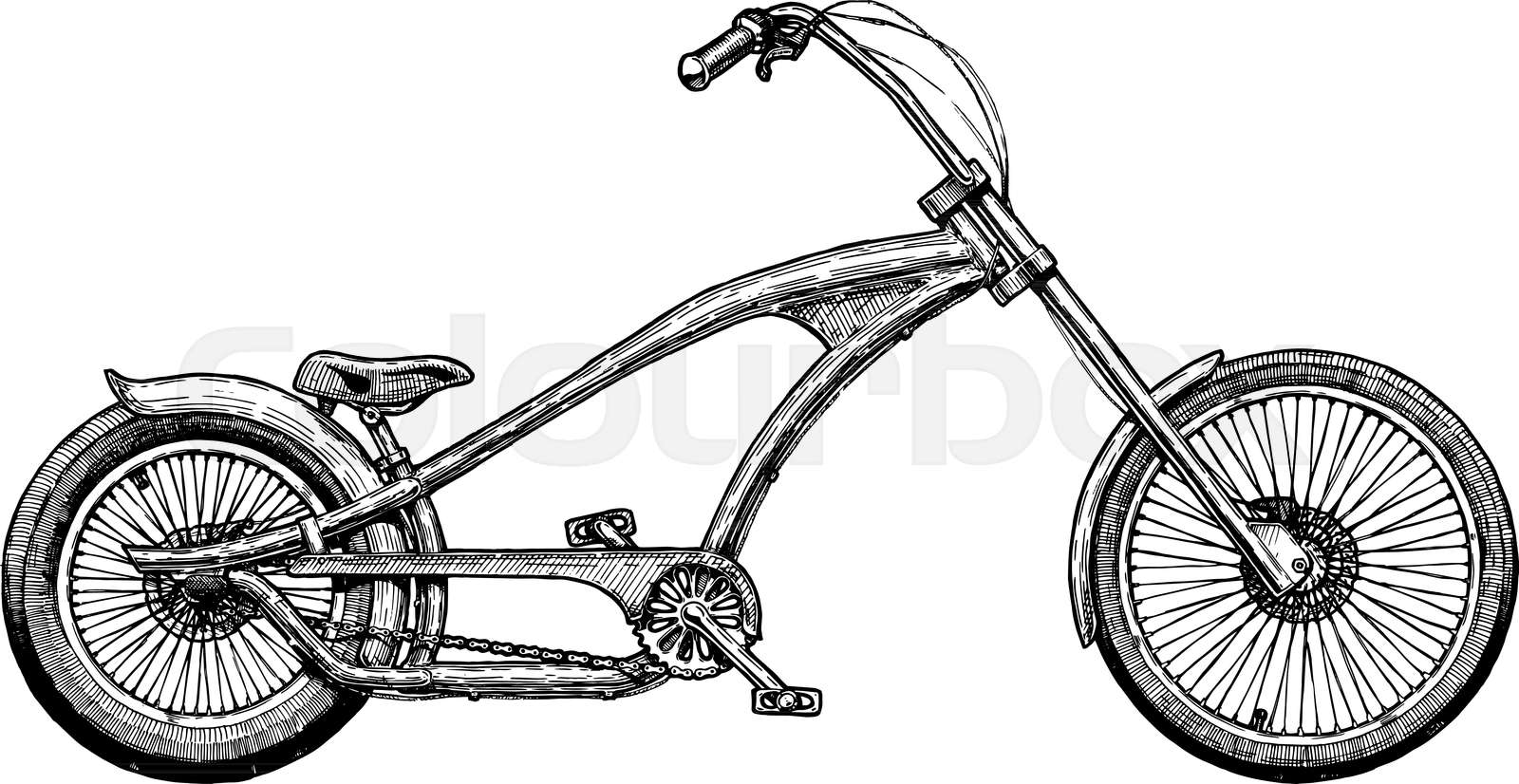 illustration of chopper bicycle | Stock vector | Colourbox