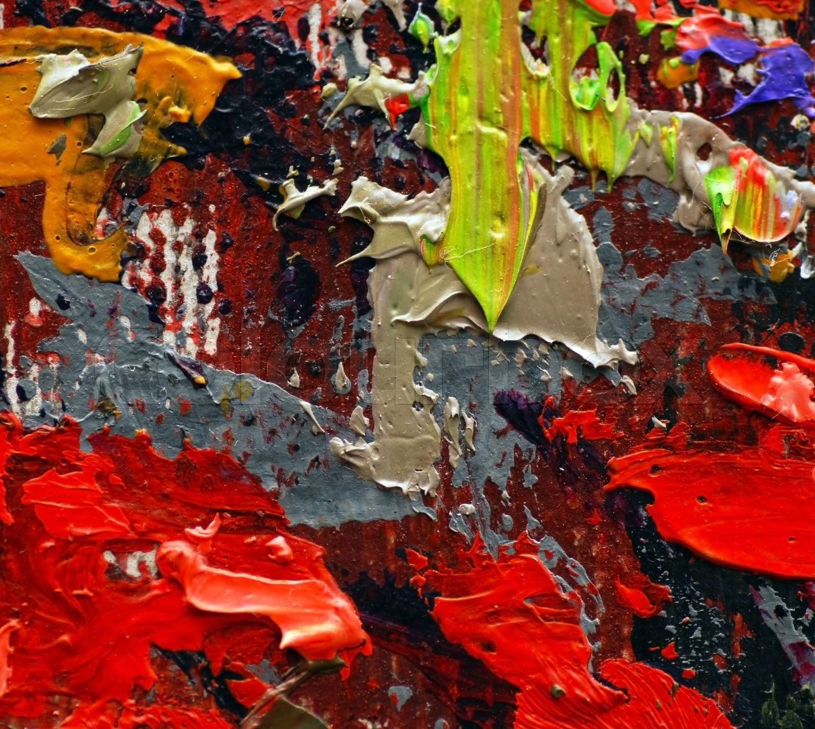 colorful oil painting texture closeup macro | Stock image | Colourbox