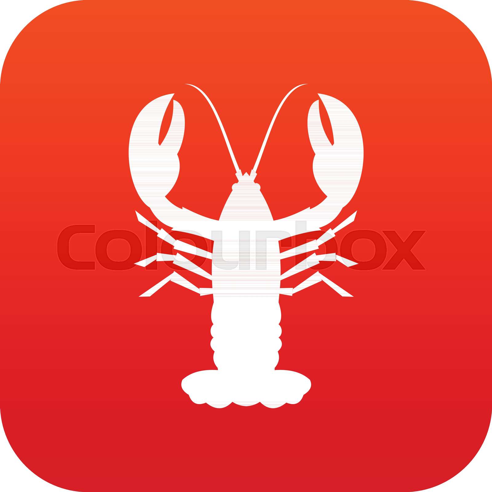 Crayfish icon digital red | Stock vector | Colourbox