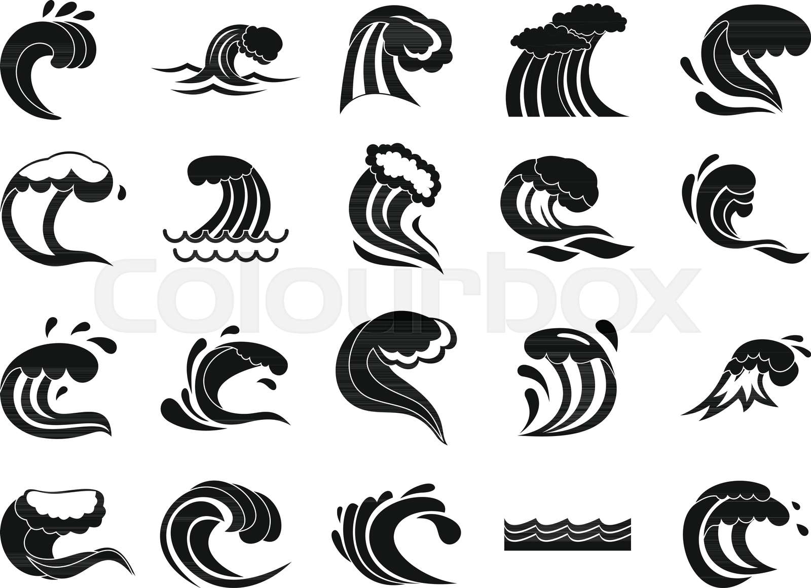 welle, icon, set | Stock-Vektor | Colourbox