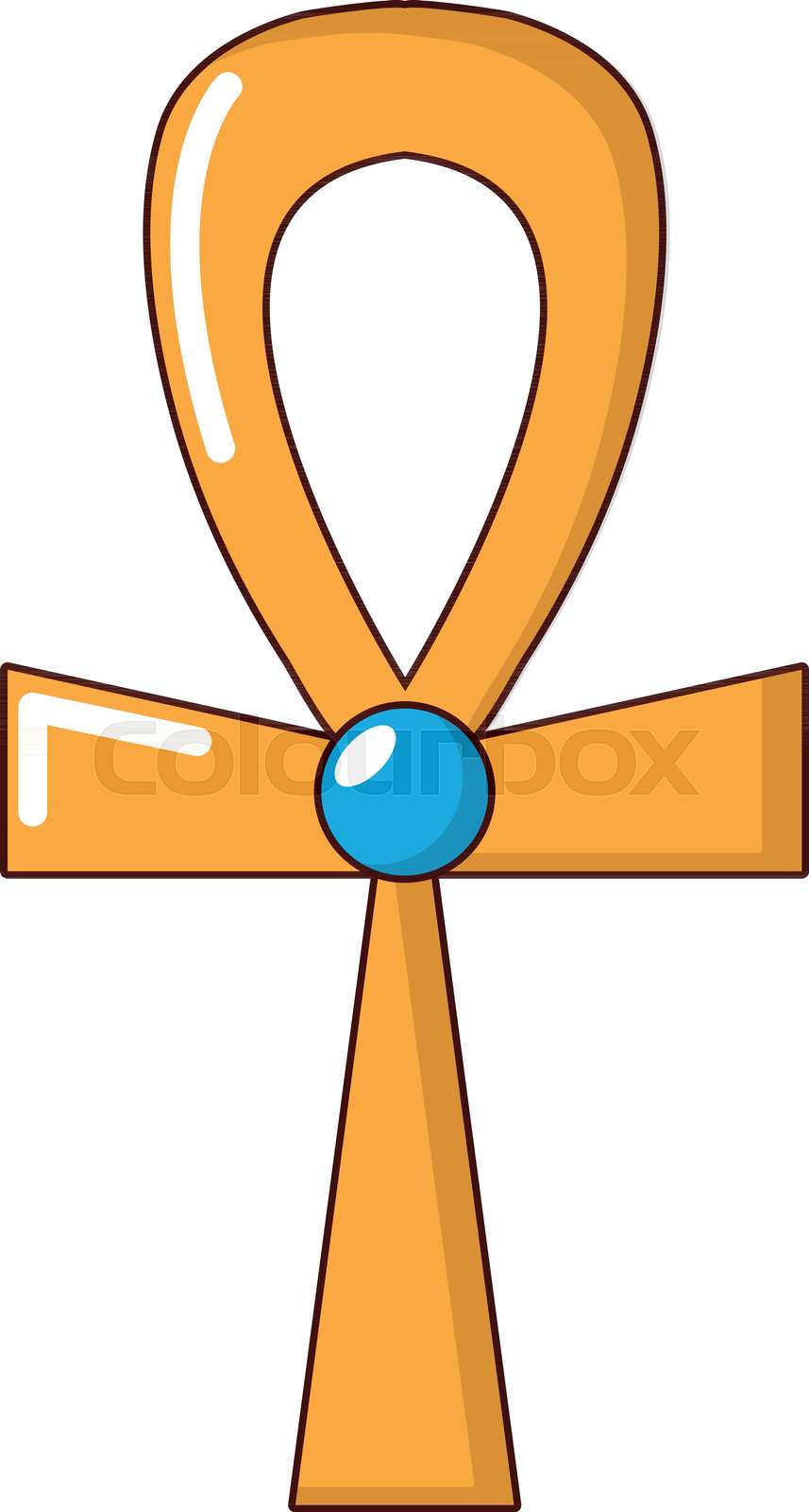 Egyptian ankh icon, cartoon style | Stock vector | Colourbox