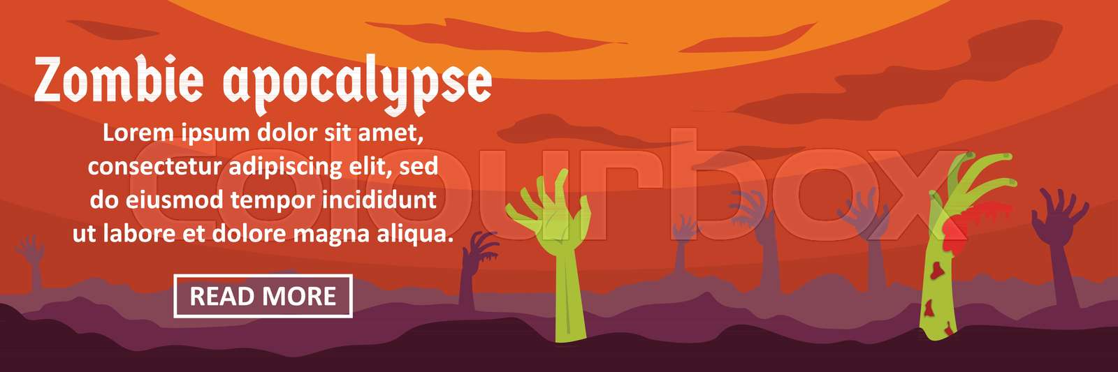 Zombie apocalypse banner horizontal concept | Stock vector | Colourbox