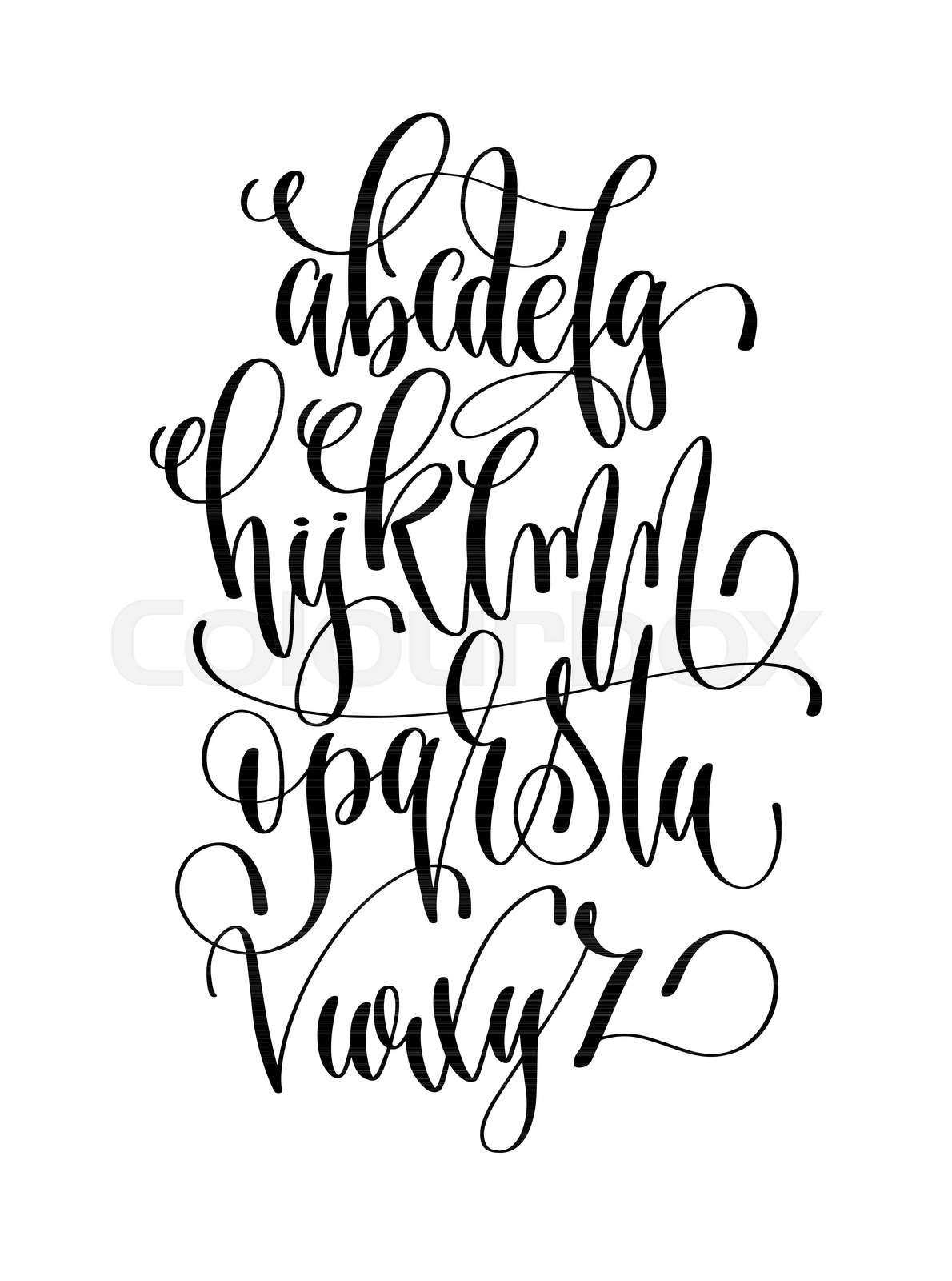 black and white hand lettering alphabet design | Stock vector | Colourbox