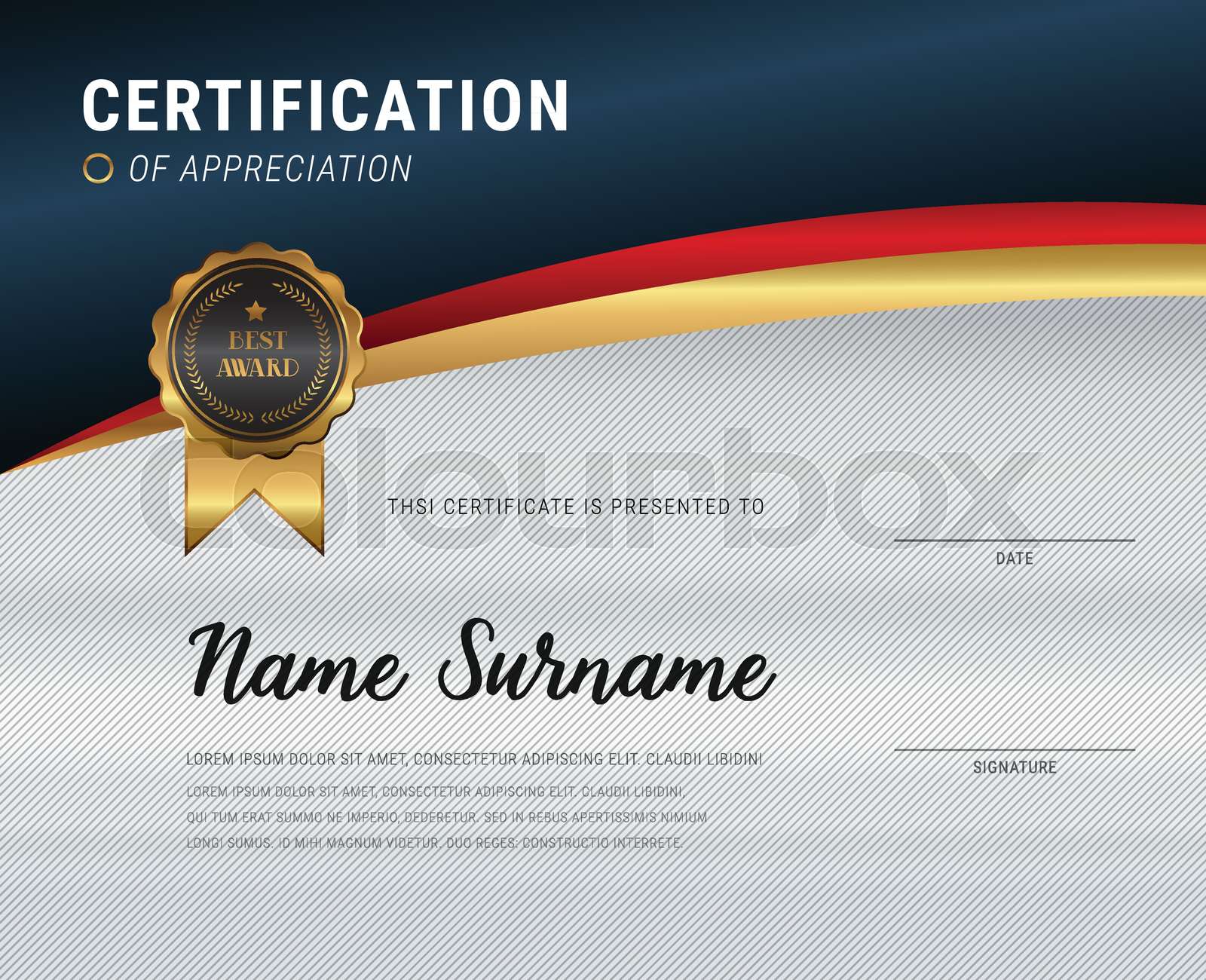 Vector certificate template | Stock vector | Colourbox
