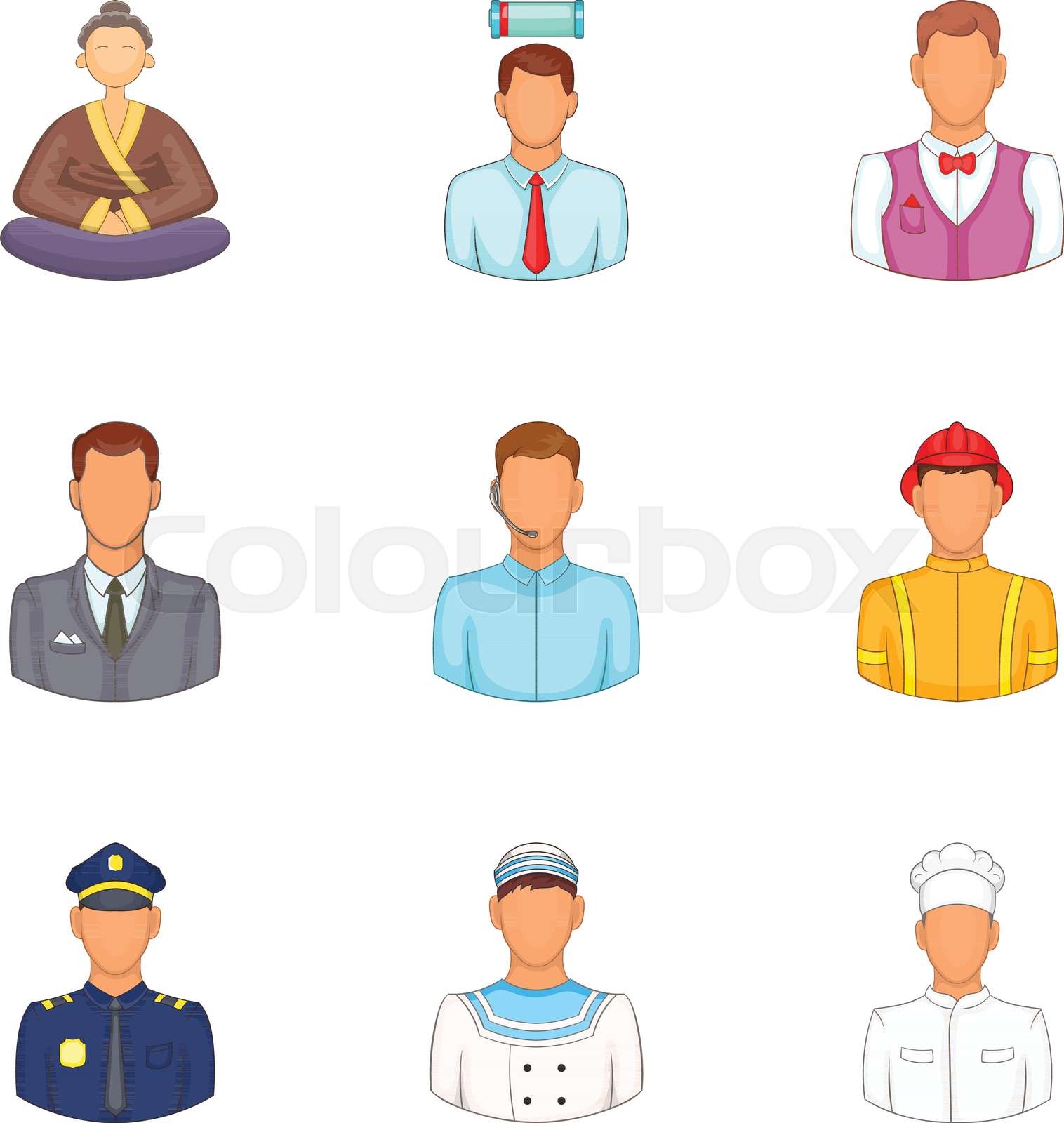 Embodiment icons set, cartoon style | Stock vector | Colourbox