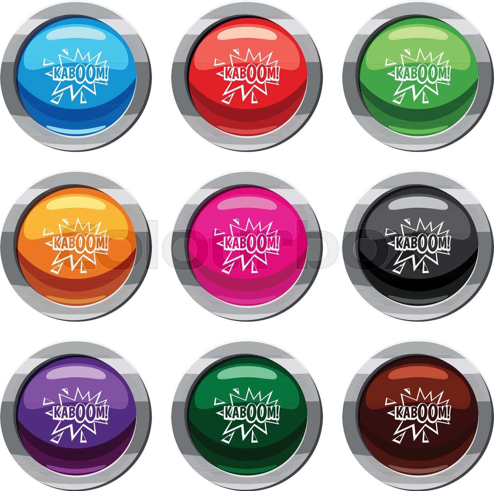 Kaboom, explosion set 9 collection | Stock vector | Colourbox