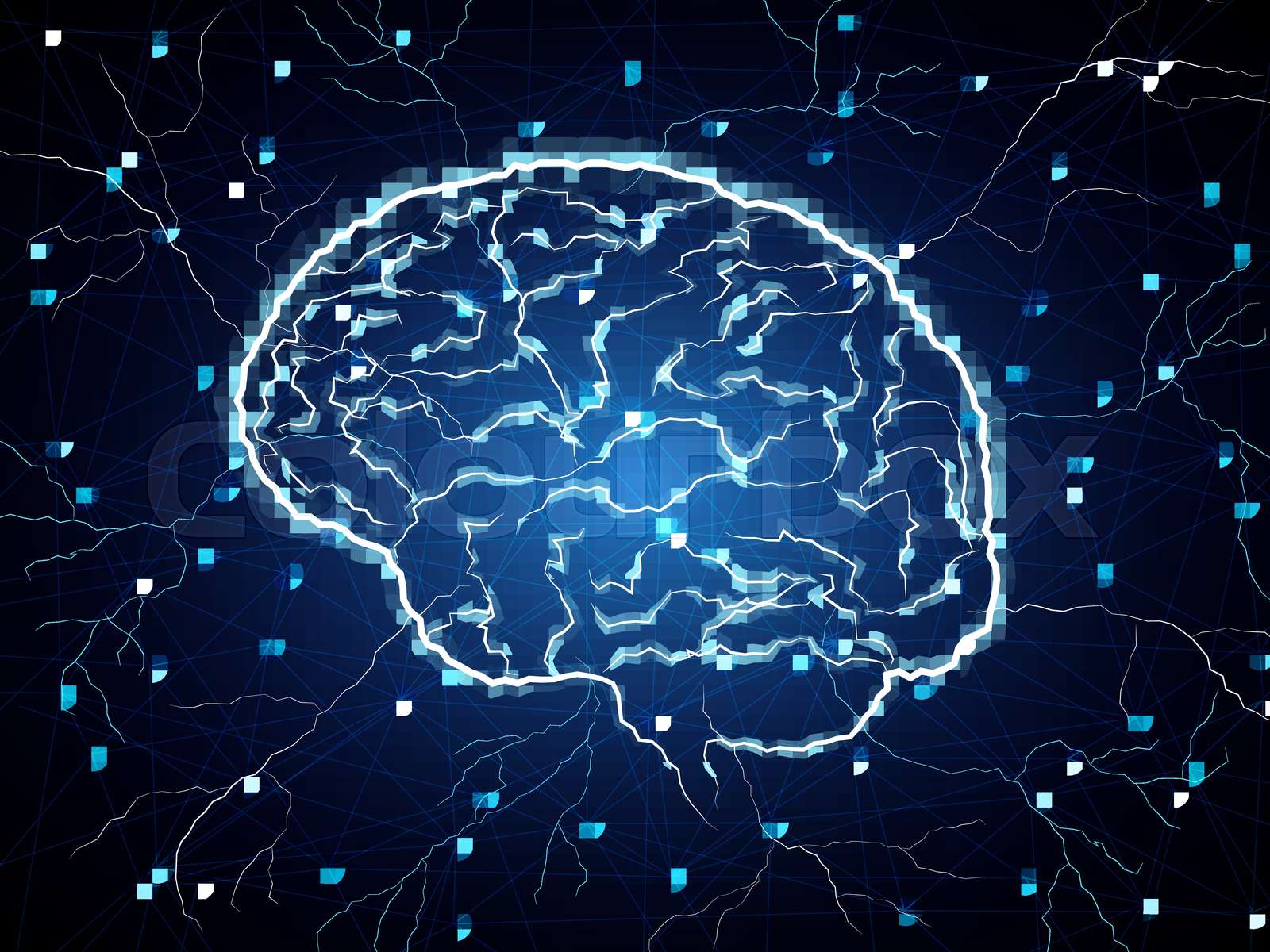 Digital human brain | Stock vector | Colourbox