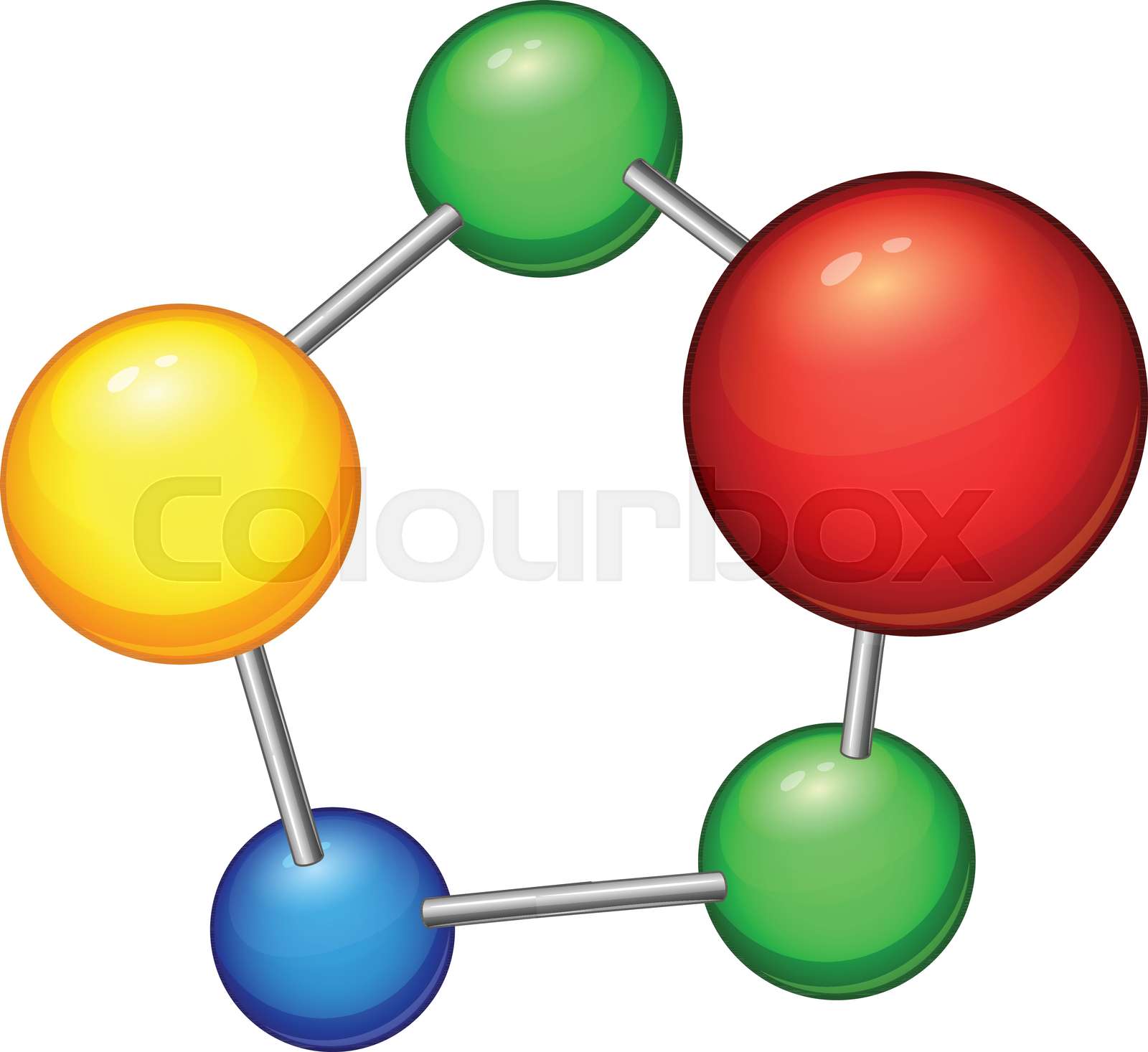 Colored molecule icon, cartoon style | Stock vector | Colourbox