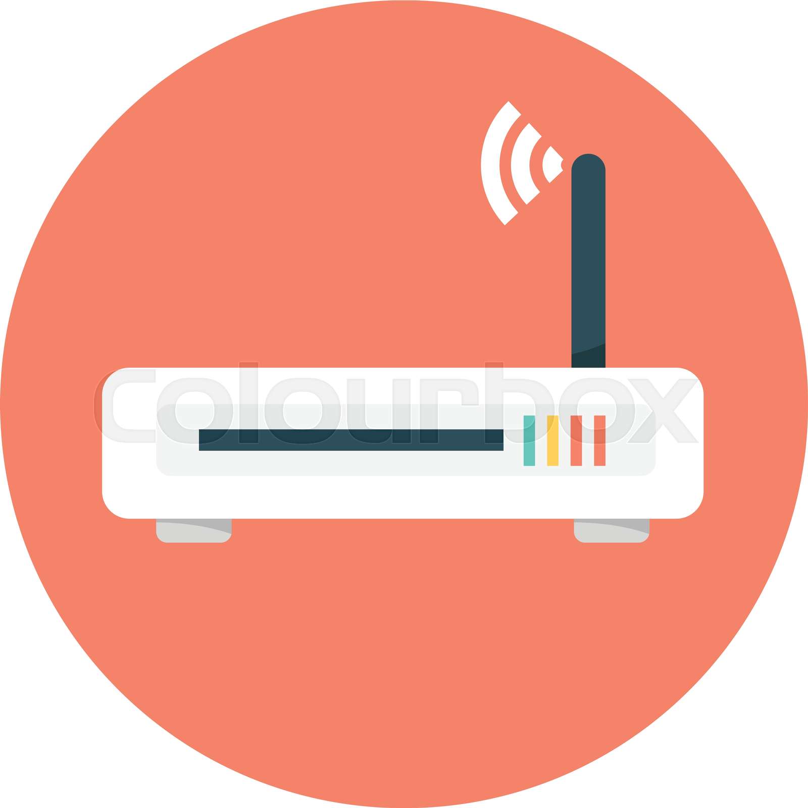 Router flat icon. Vector router. Router and signal symbol. Wi-Fi router ...