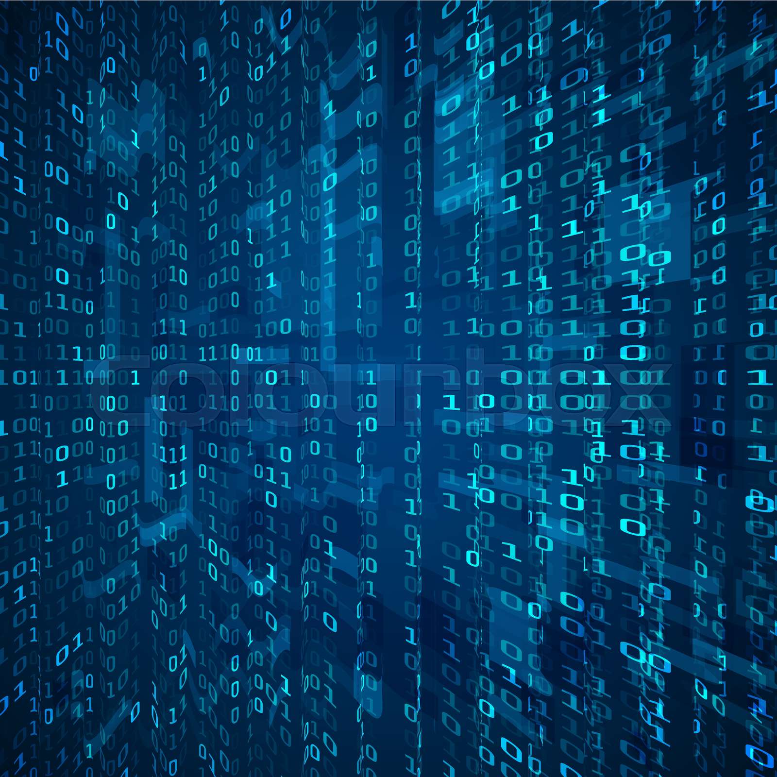 Stream Of Binary Code Abstract Digital Binary Matrix Number Technology