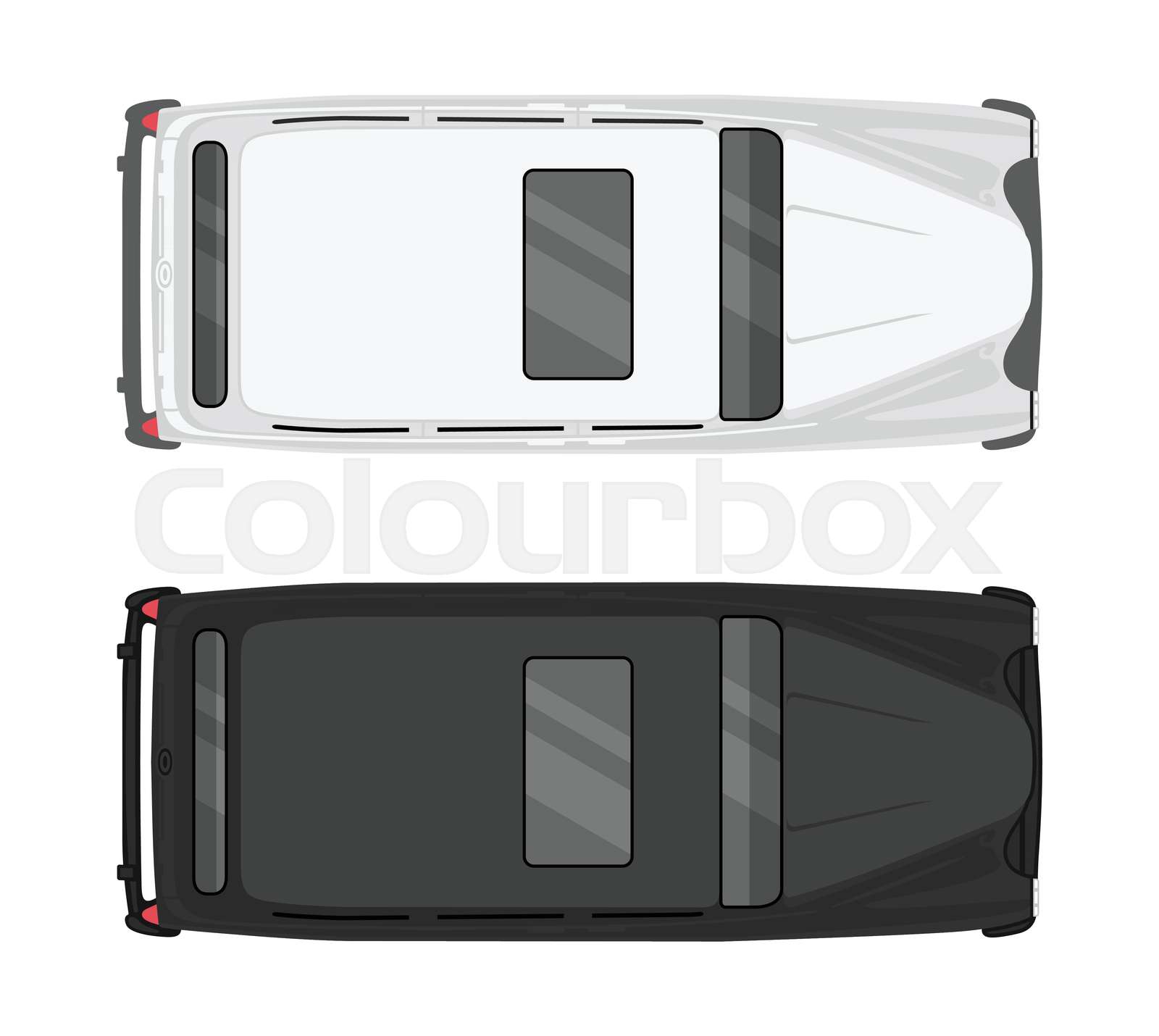 Top view Two retro cars | Stock vector | Colourbox