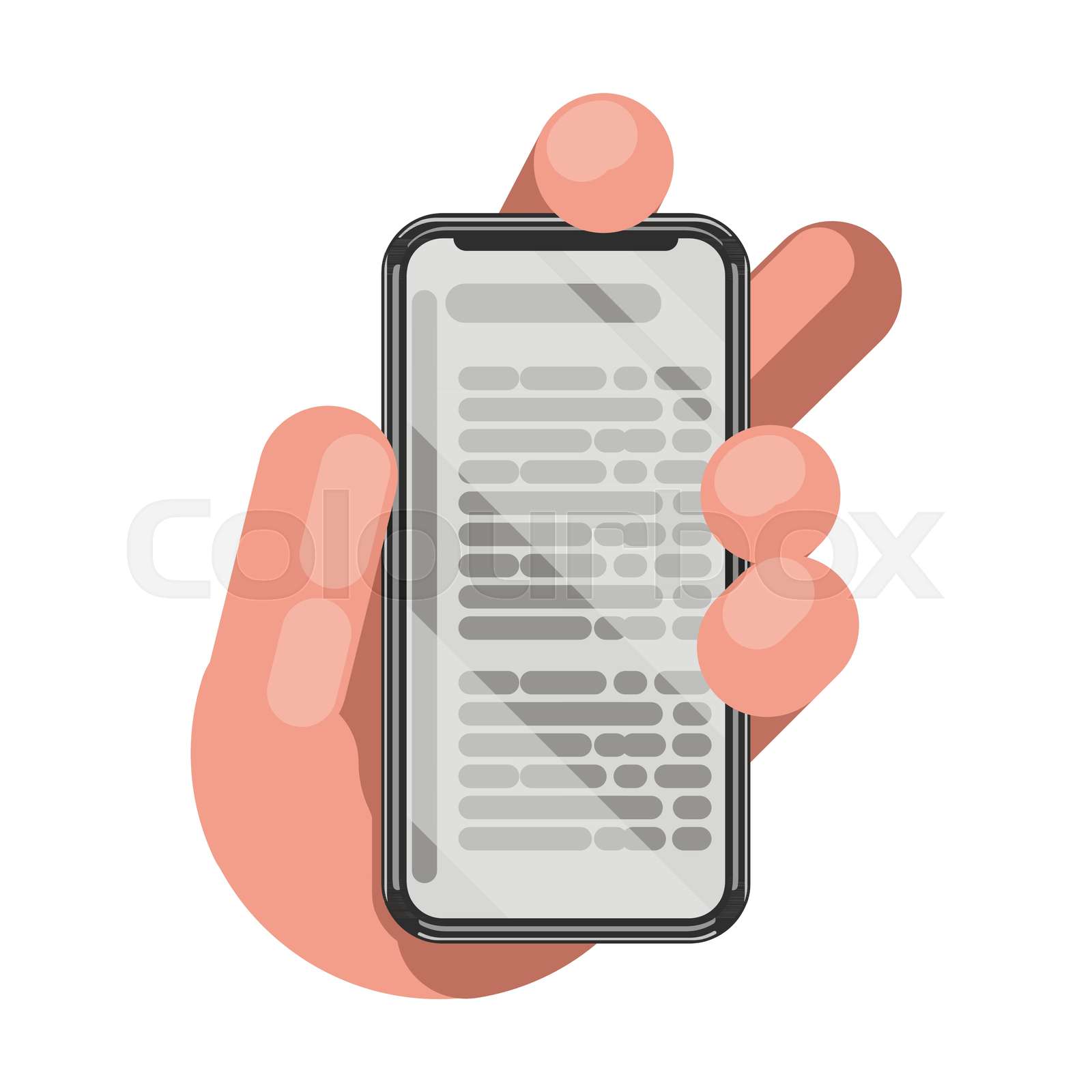 Reading books on phone | Stock vector | Colourbox