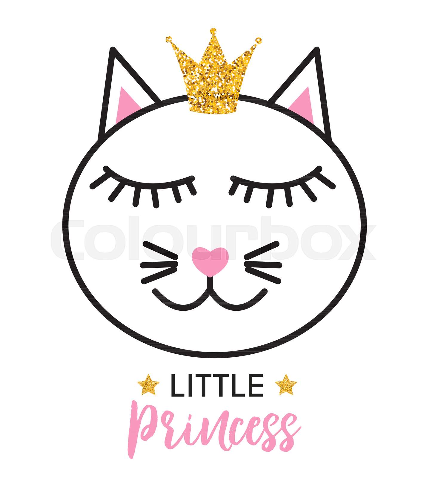 Little Cute Cat Princess Vector Illustration | Stock vector | Colourbox