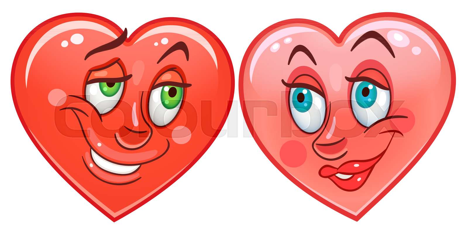 Hearts Emoticons Smiley Emoji | Stock vector | Colourbox