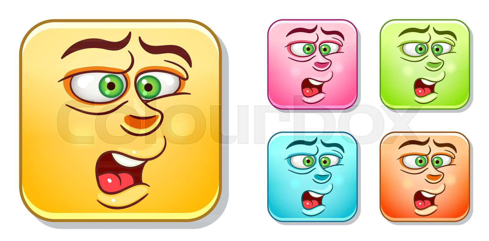 Disgusted Emoticons collection | Stock vector | Colourbox