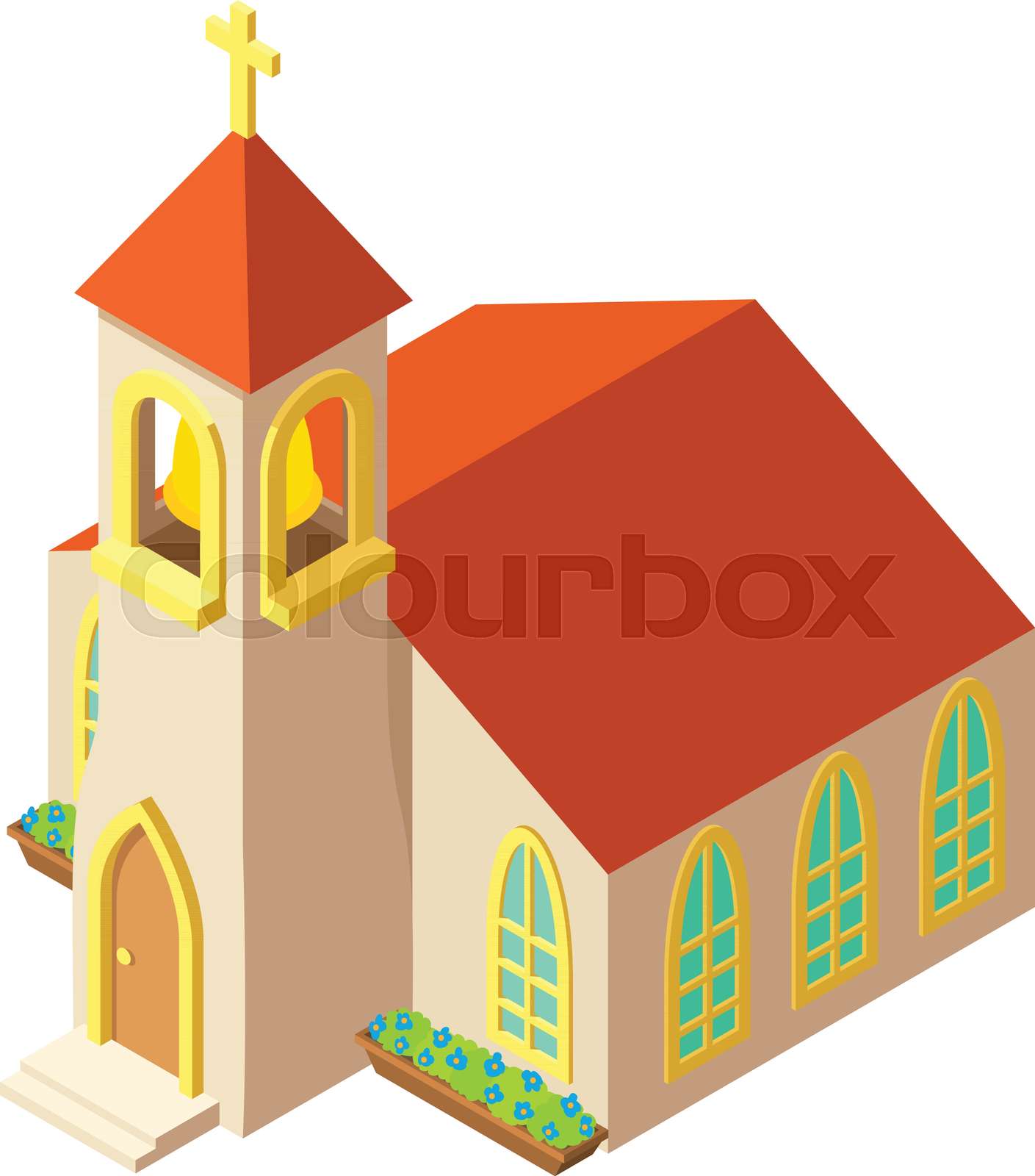 Church tower icon, isometric style | Stock vector | Colourbox