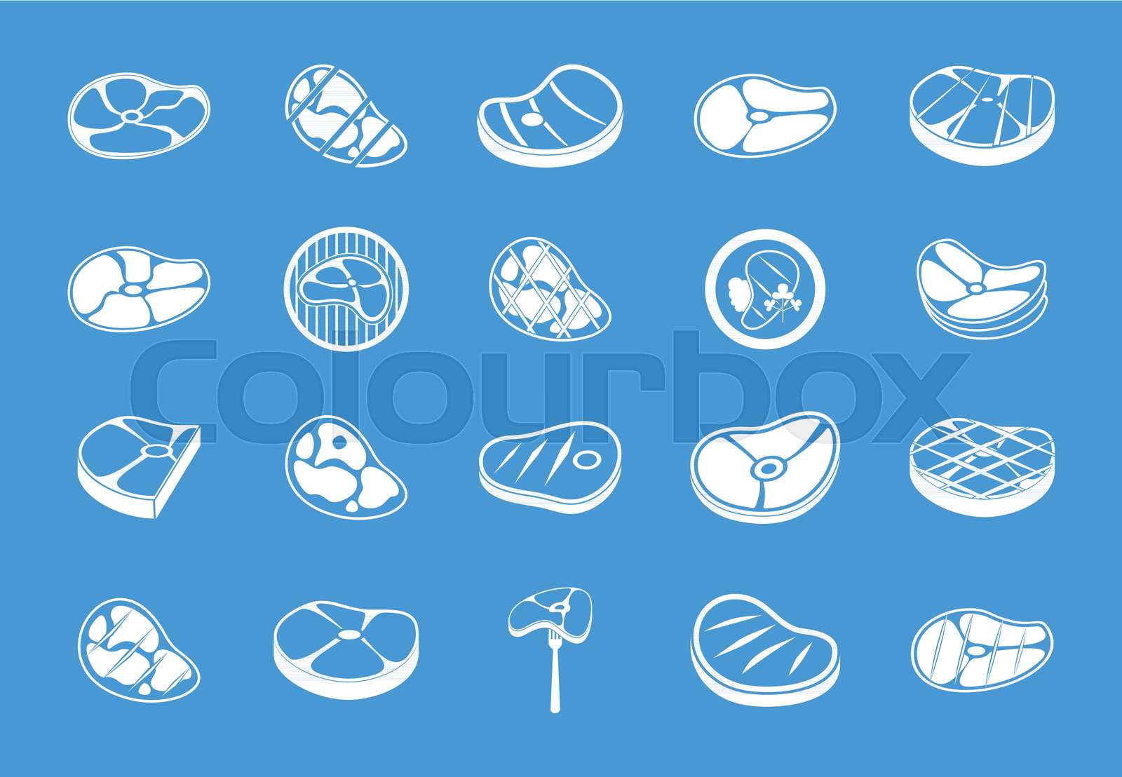 weiß, rind, icon | Stock-Vektor | Colourbox