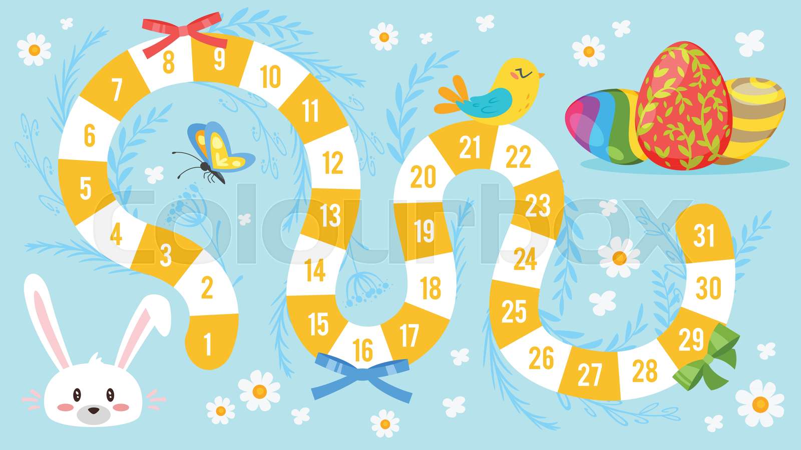 easter board game template | Stock vector | Colourbox