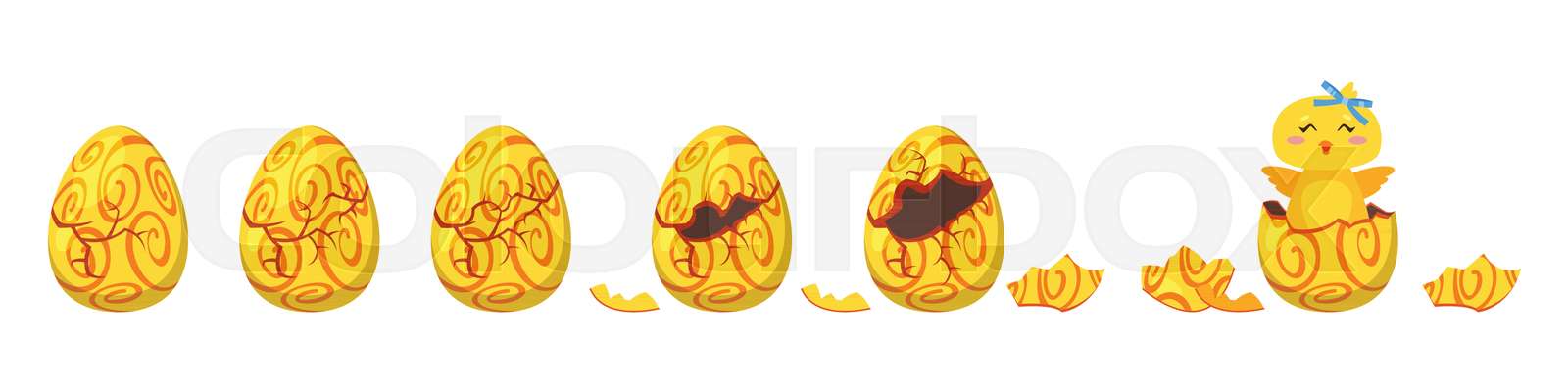 chick hatch animation from egg | Stock vector | Colourbox