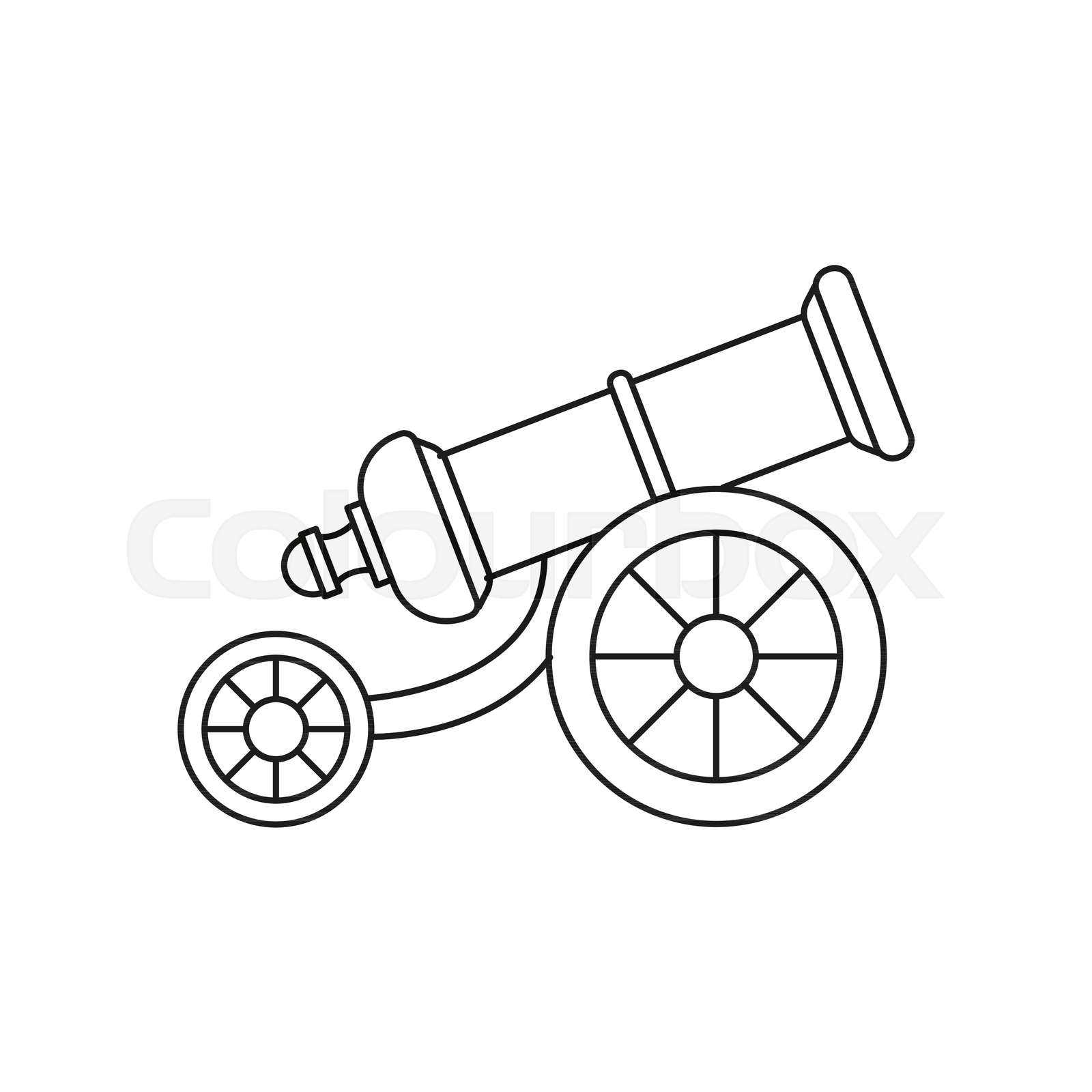 Cannon icon, outline style | Stock vector | Colourbox