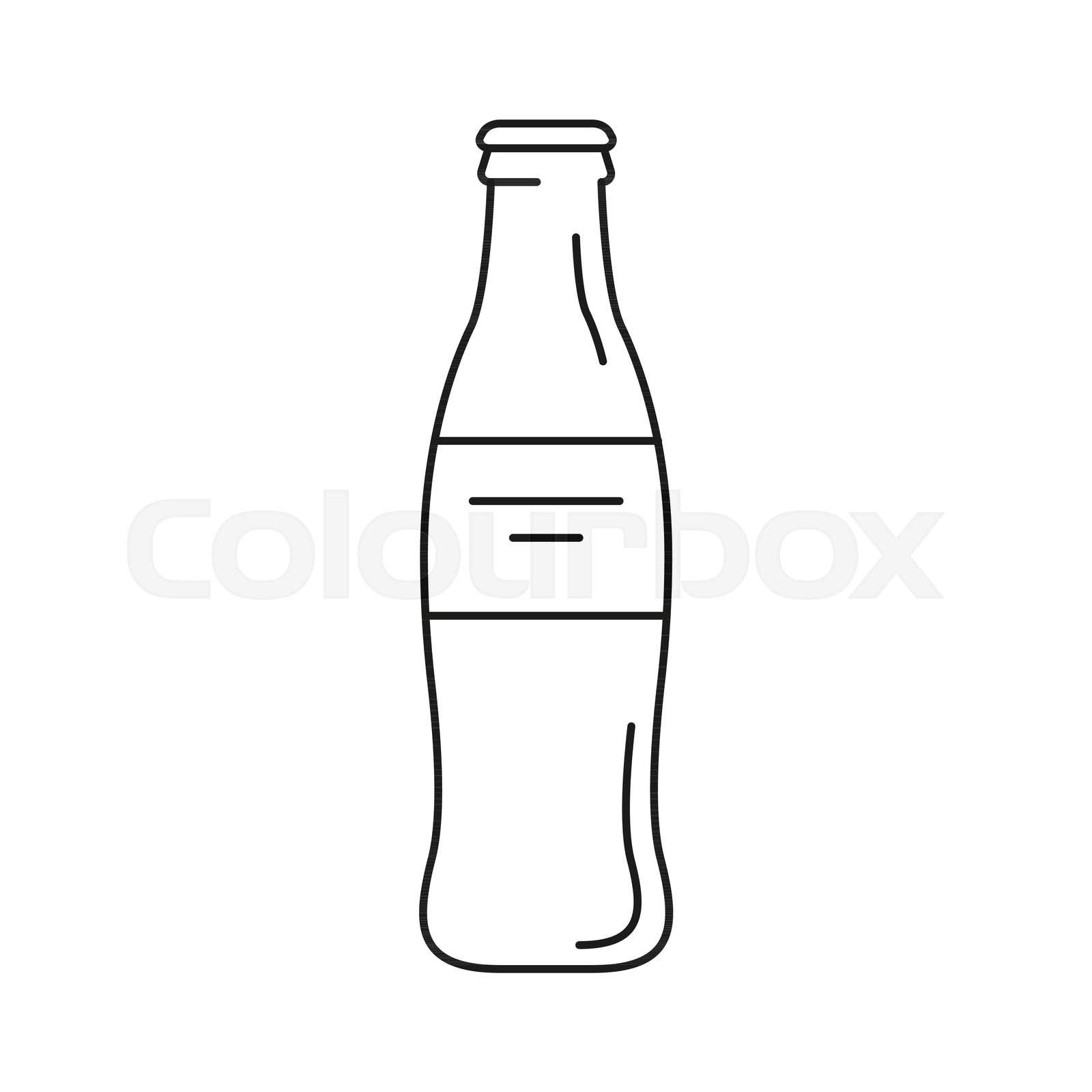 Cola bottle icon, outline style | Stock vector | Colourbox
