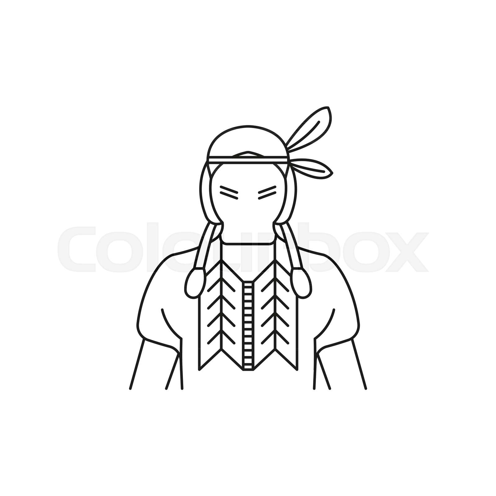 Indigenous icon, outline style | Stock vector | Colourbox