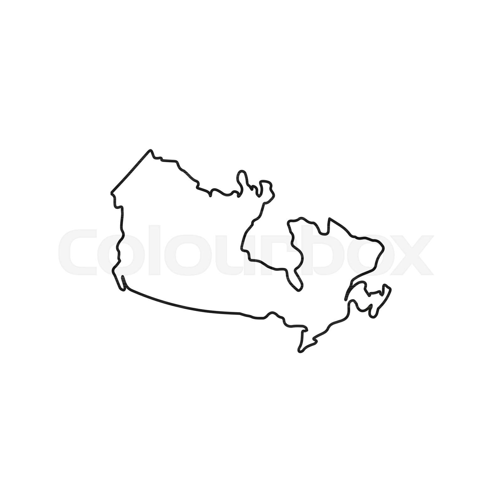 Canada map icon, outline style | Stock vector | Colourbox