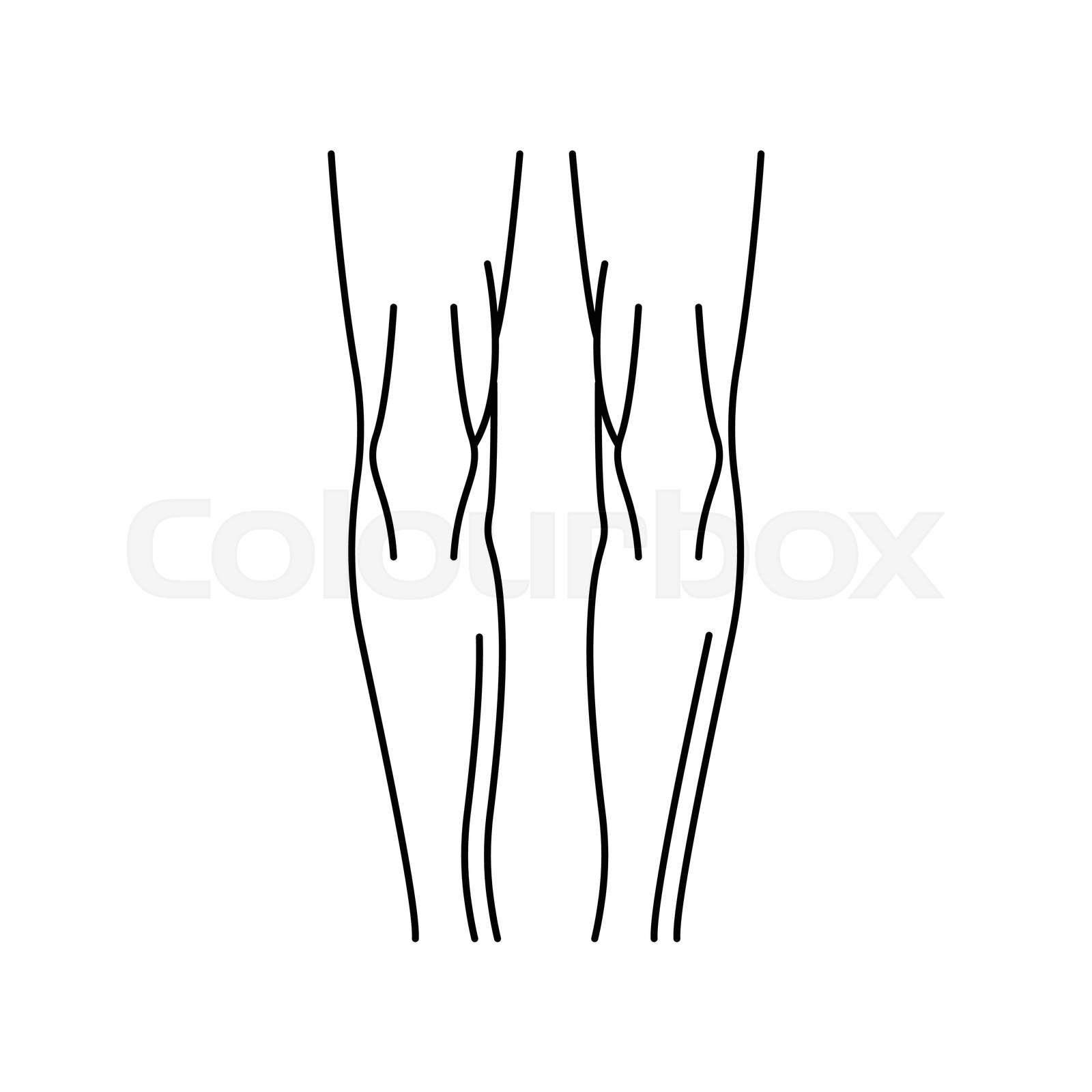 Knees icon, outline style | Stock vector | Colourbox