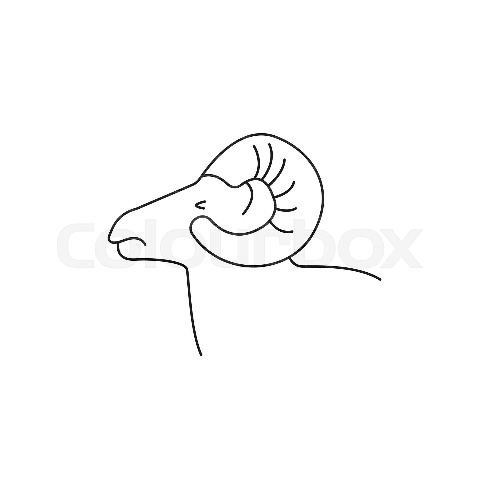 Ram icon, outline style | Stock vector | Colourbox