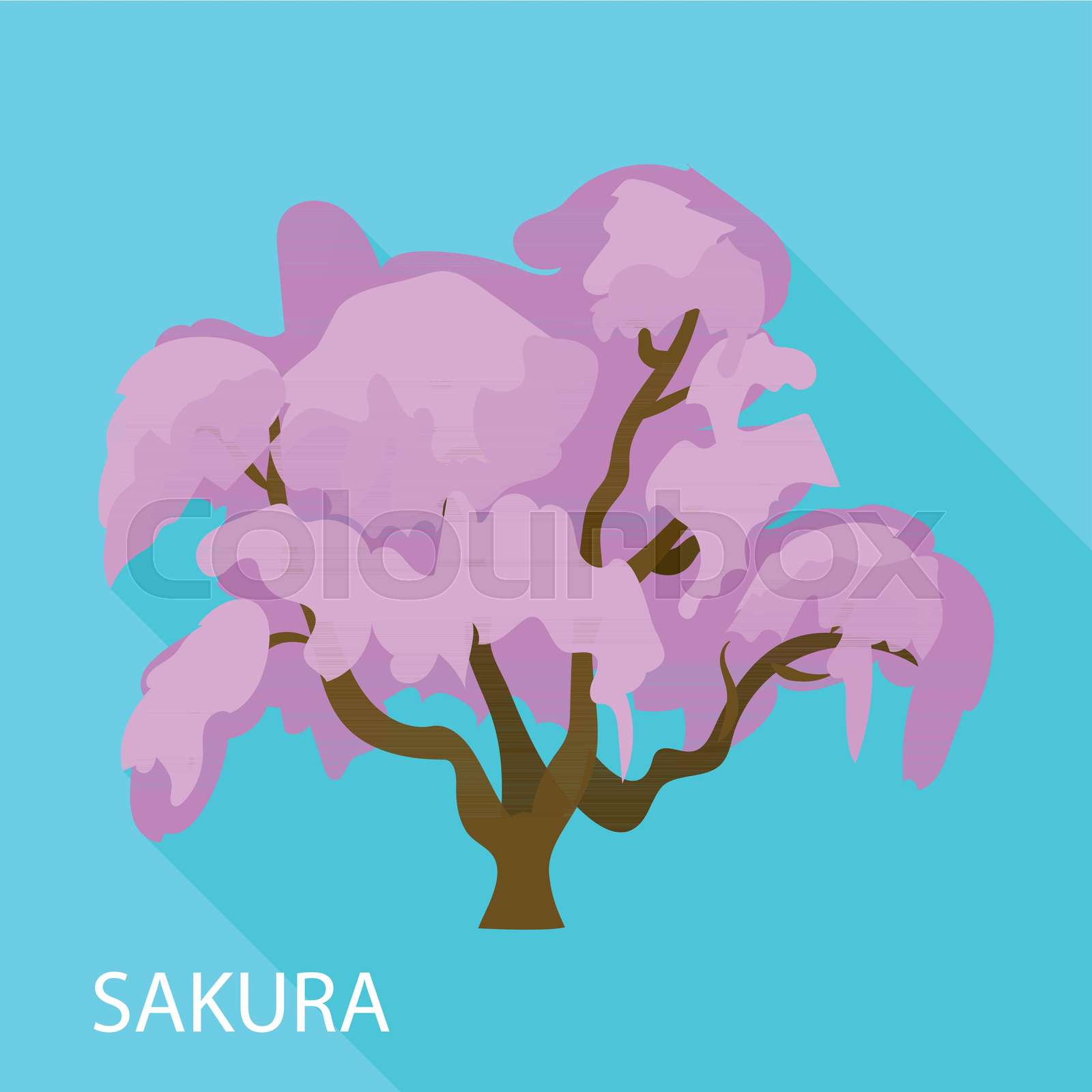 Sakura icon, flat style | Stock vector | Colourbox