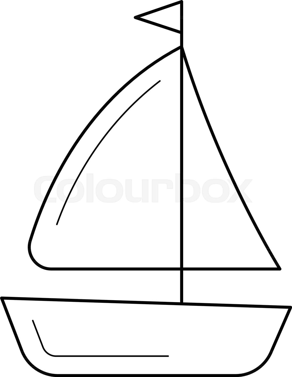 Sailboat line icon. | Stock vector | Colourbox