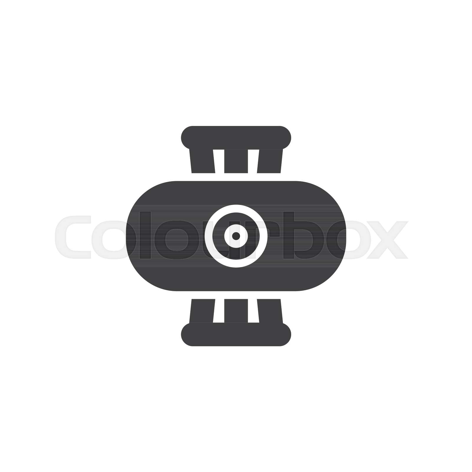 Dining table and two chairs top view vector icon | Stock vector | Colourbox