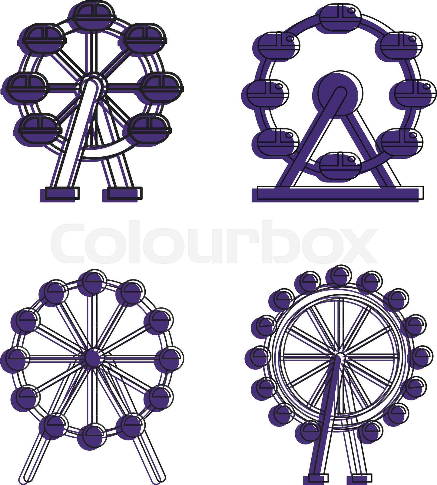 riesenrad, rad, icon | Stock-Vektor | Colourbox